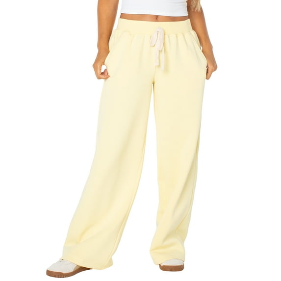 Celebrity Pink Women's and Women's Plus Wide Leg Sweatpants, Sizes XS ...