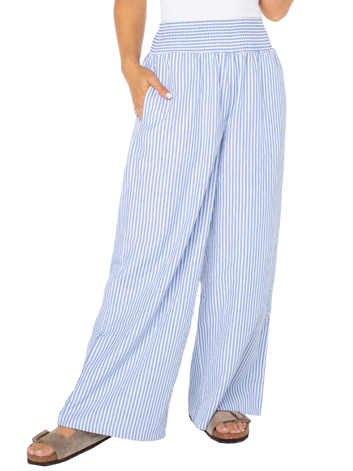 Celebrity Pink Woven Wide Leg Pant - Comfy High Rise Smocked Waist ...