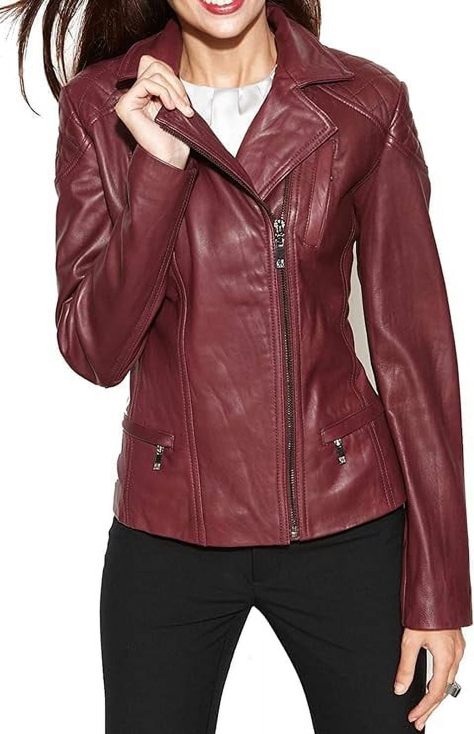 Celebrity Women's Lambskin Leather Jacket Motorcycle Slim Fit Biker W034 - Walmart.com