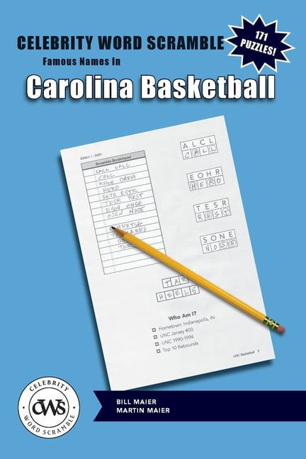 Celebrity Word Scramble Famous Names in Carolina Basketball, (Paperback ...