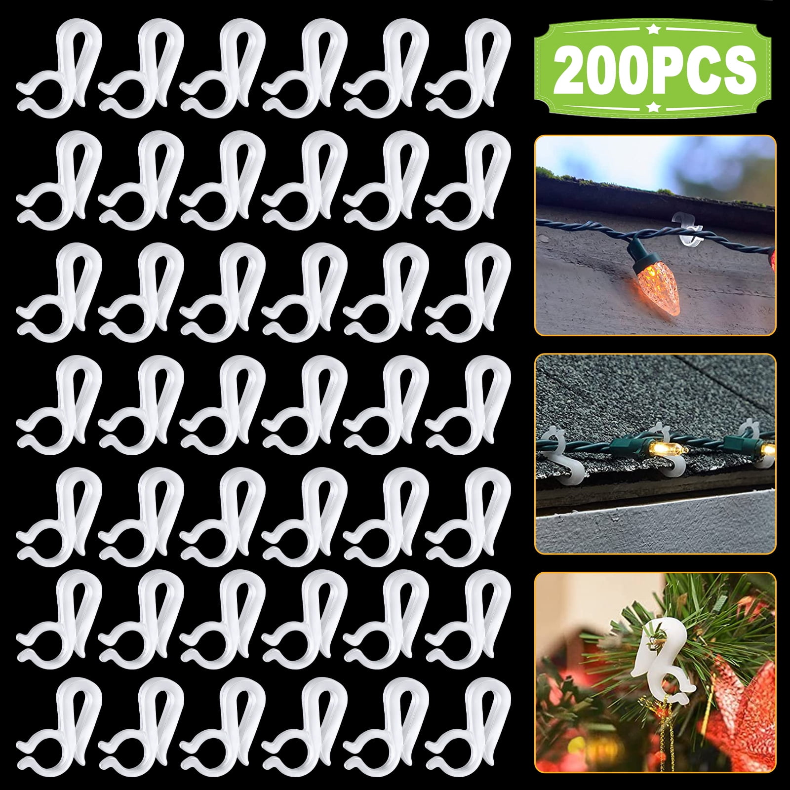 Celectigo 200Pcs String Light Hooks Clip for Christmas, Outdoor ...