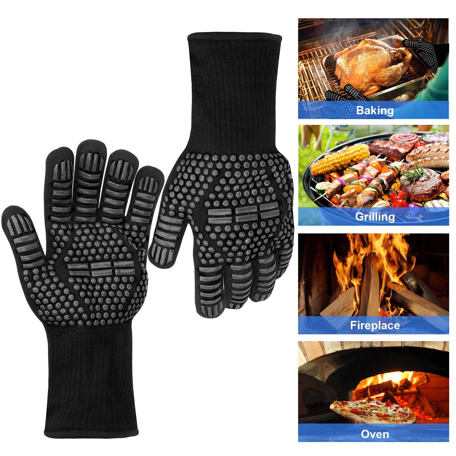 Celectigo BBQ Gloves, High-Temperature Resistance Gloves - Non-Slip ...