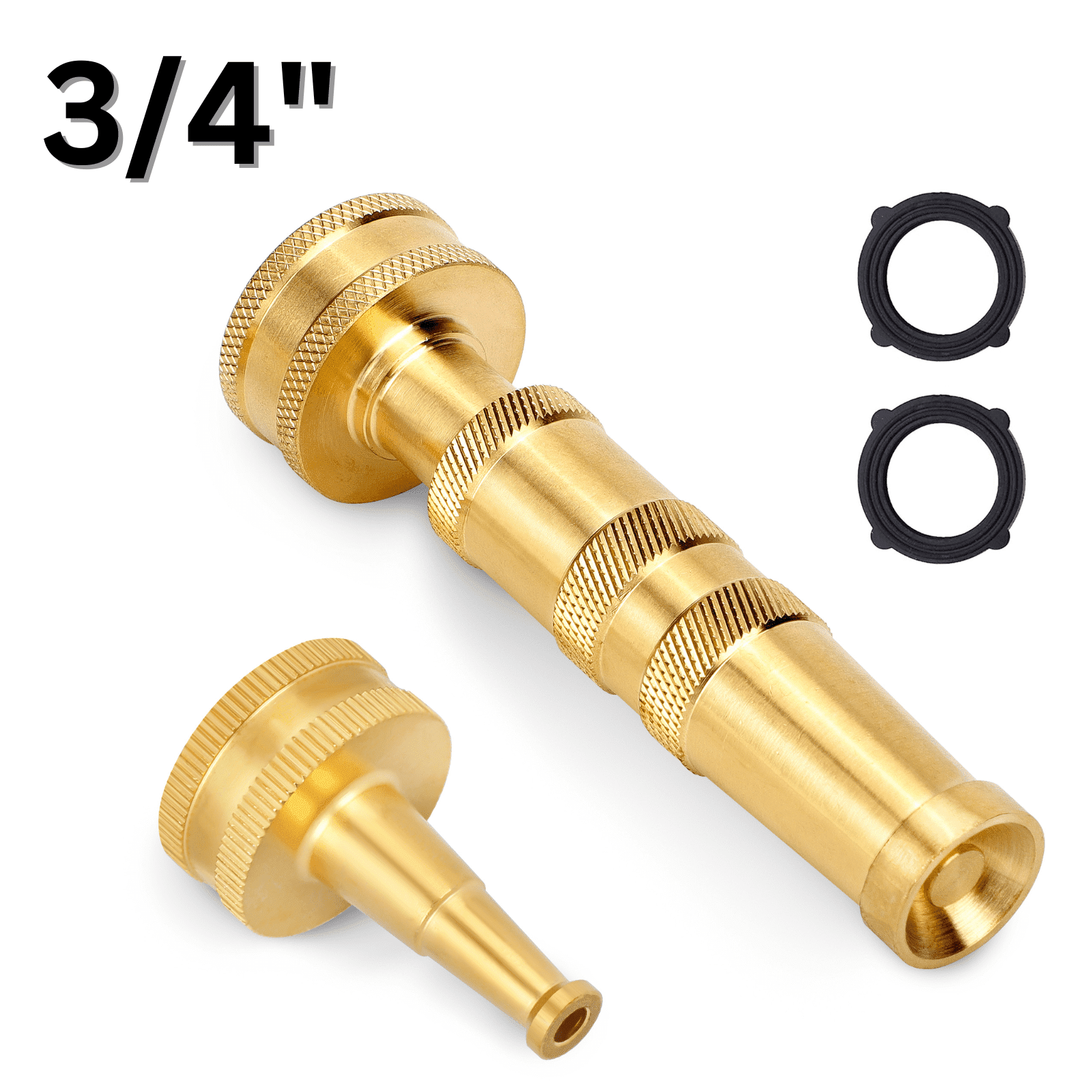 Celectigo Heavy-Duty Brass Hose Nozzle Set (4-Piece Set), Garden Hose ...