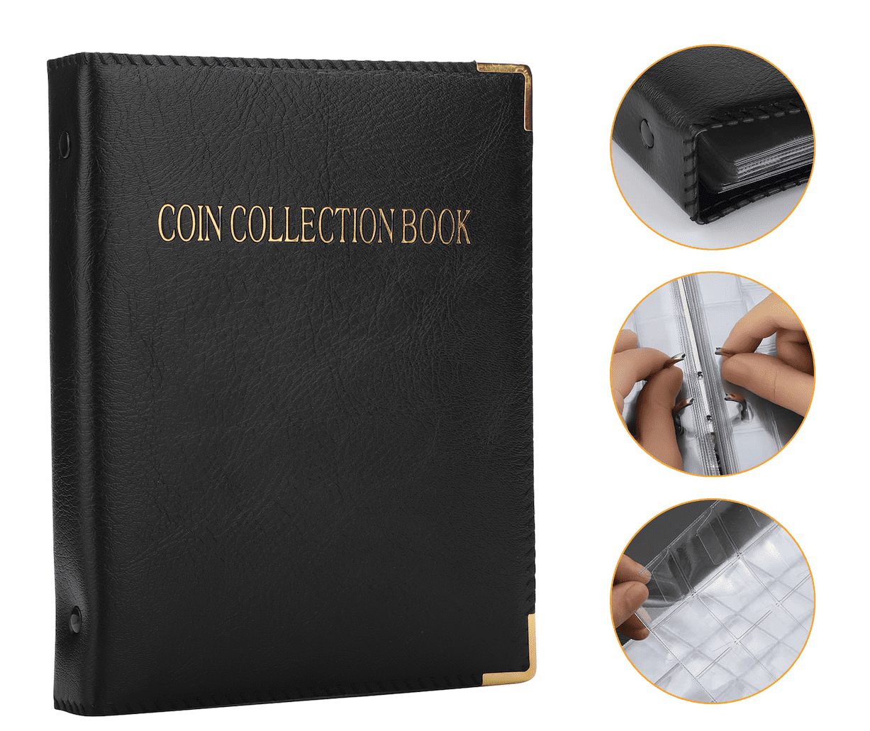 Celectigo Coin Collection Book, 480 Pockets for 30mm Coins, Leather ...