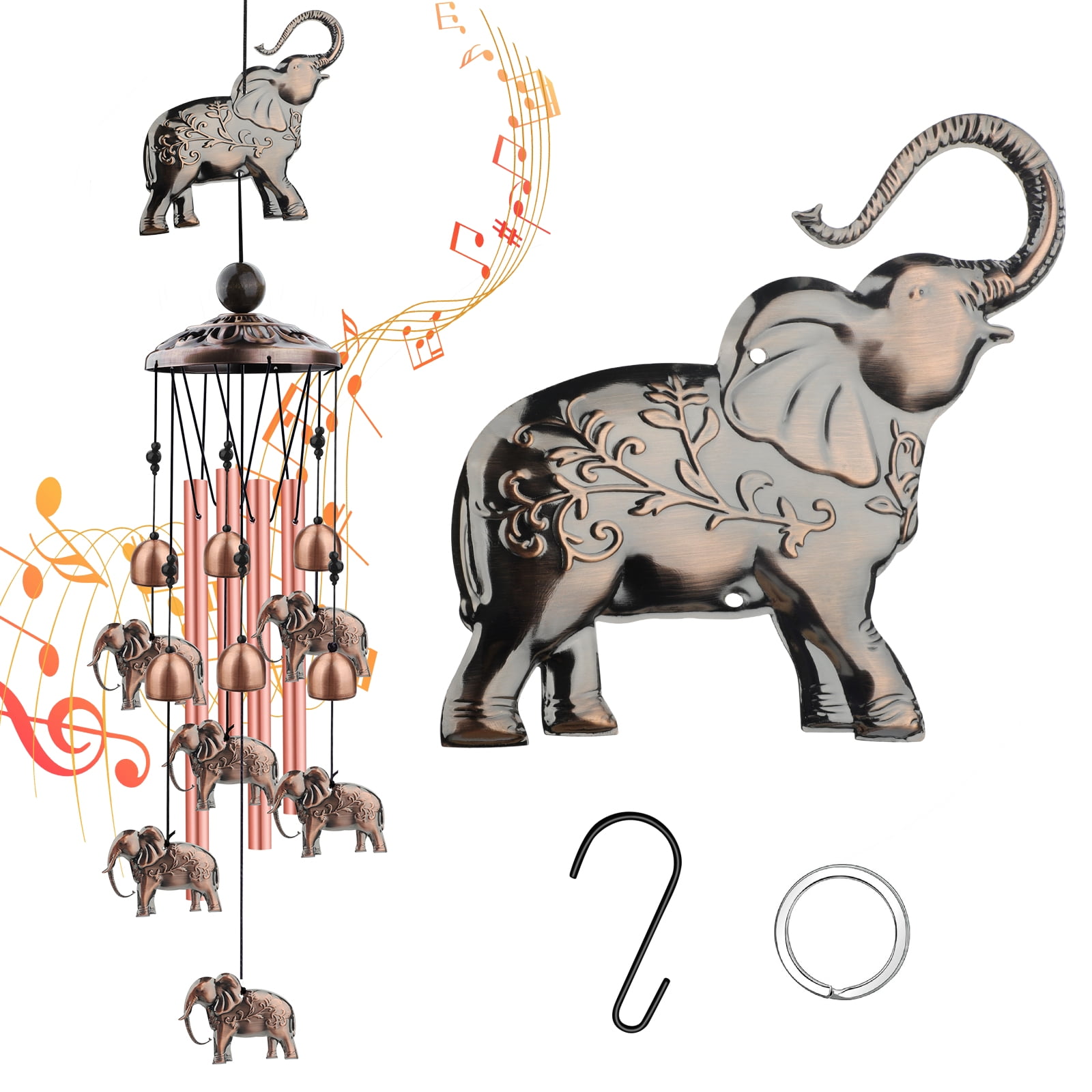 Celectigo Elephant Wind Chime Decoration with a Unique Design for Room ...