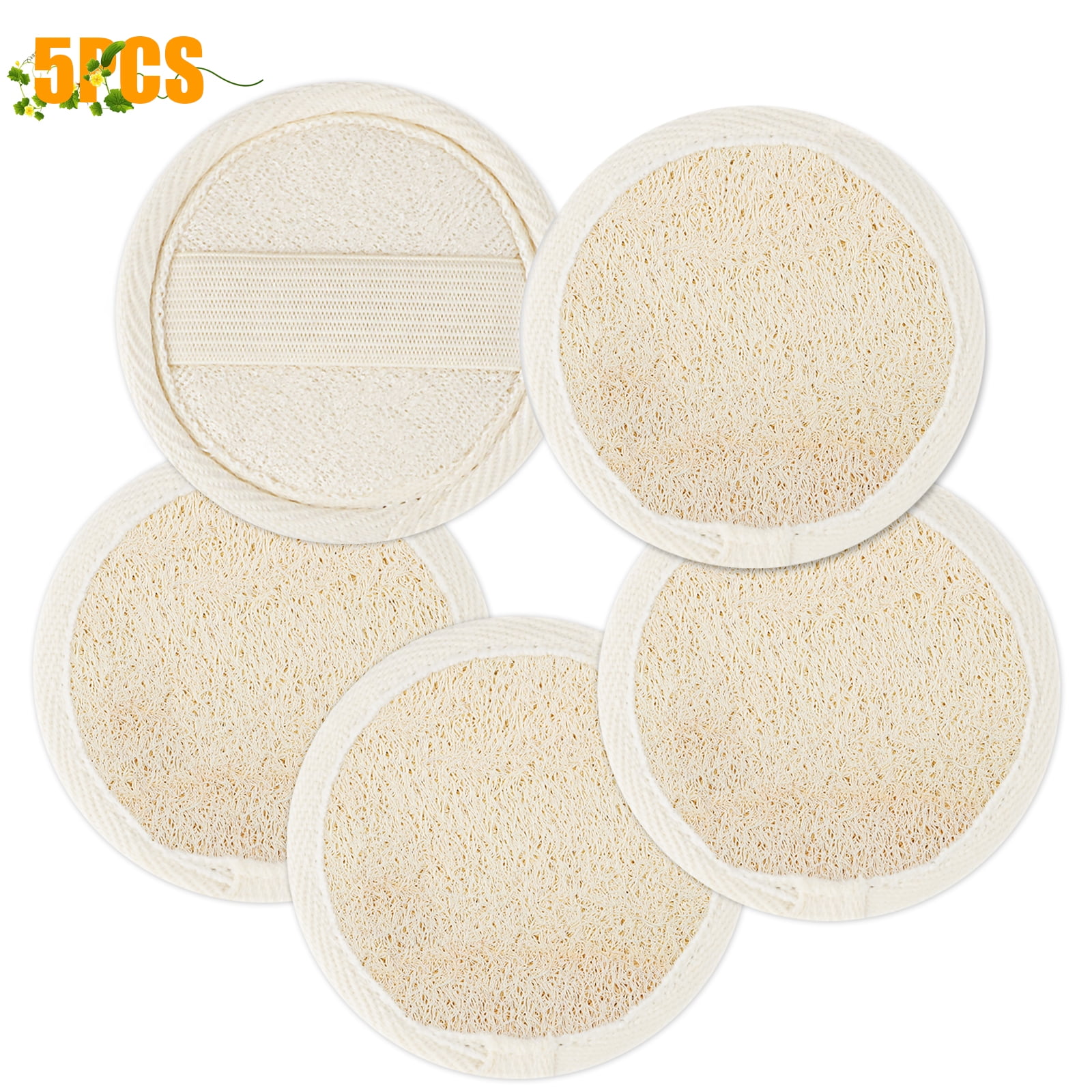 Celectigo Exfoliating Loofah Pads – 5 Pcs Natural Luffa Sponge for Men ...