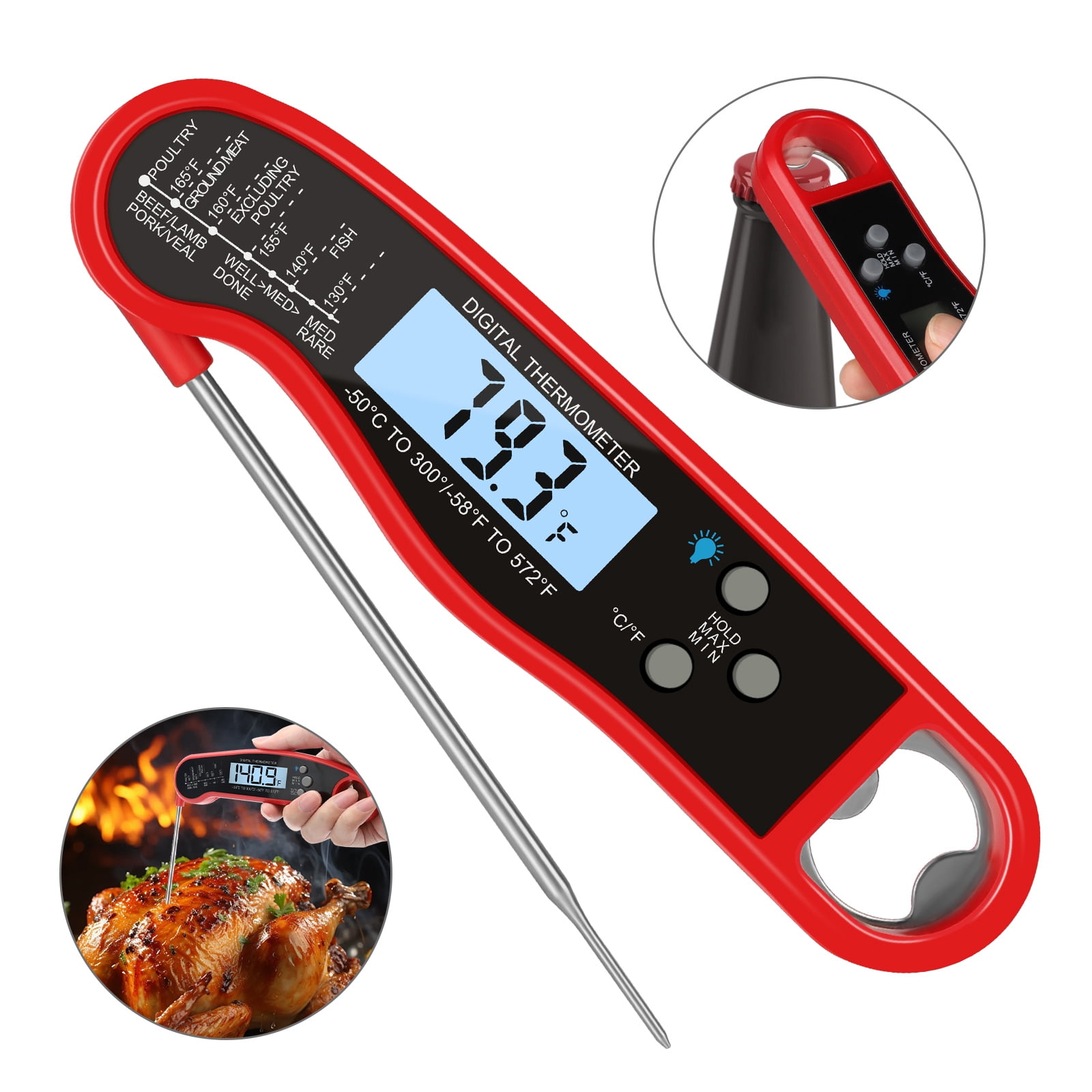 Celectigo Meat Thermometer Digital - Instant Read Food Thermometer for ...
