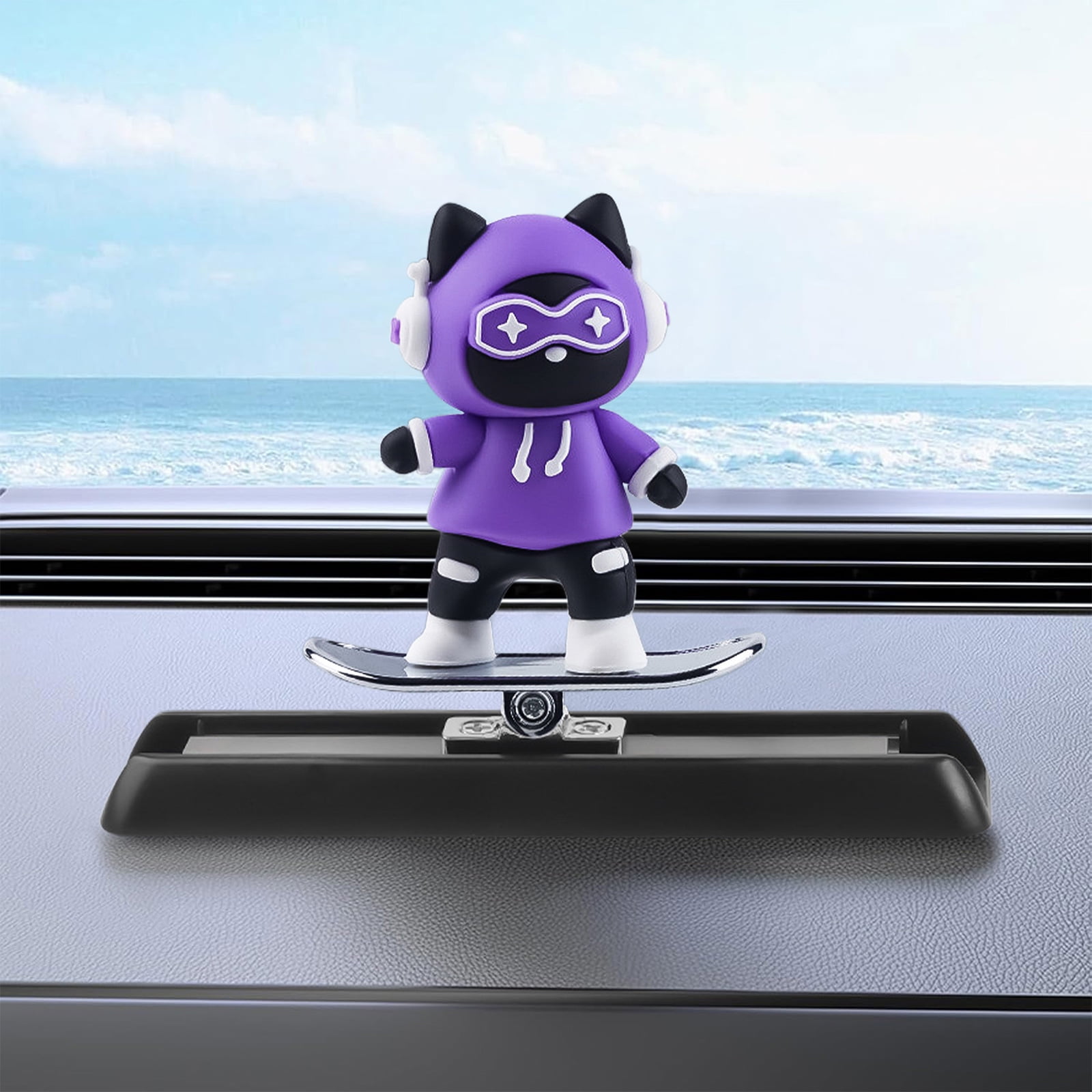 Celectigo Skateboarding Bear Car Dashboard Decorations,Slidable Cute ...