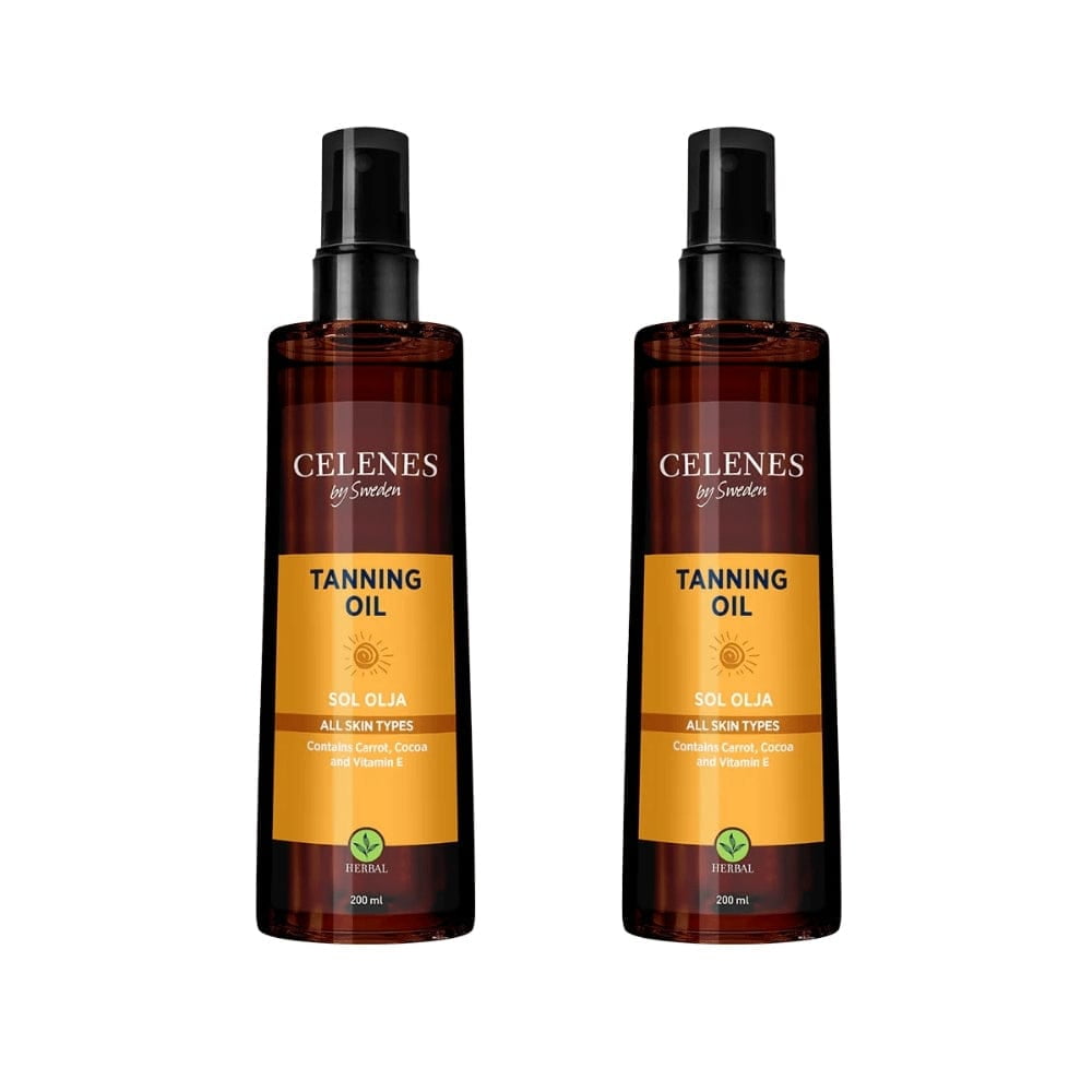 Celenes by Sweden Herbal Tanning Oil 200 ml / 6.8 fl oz -2 Pack ...