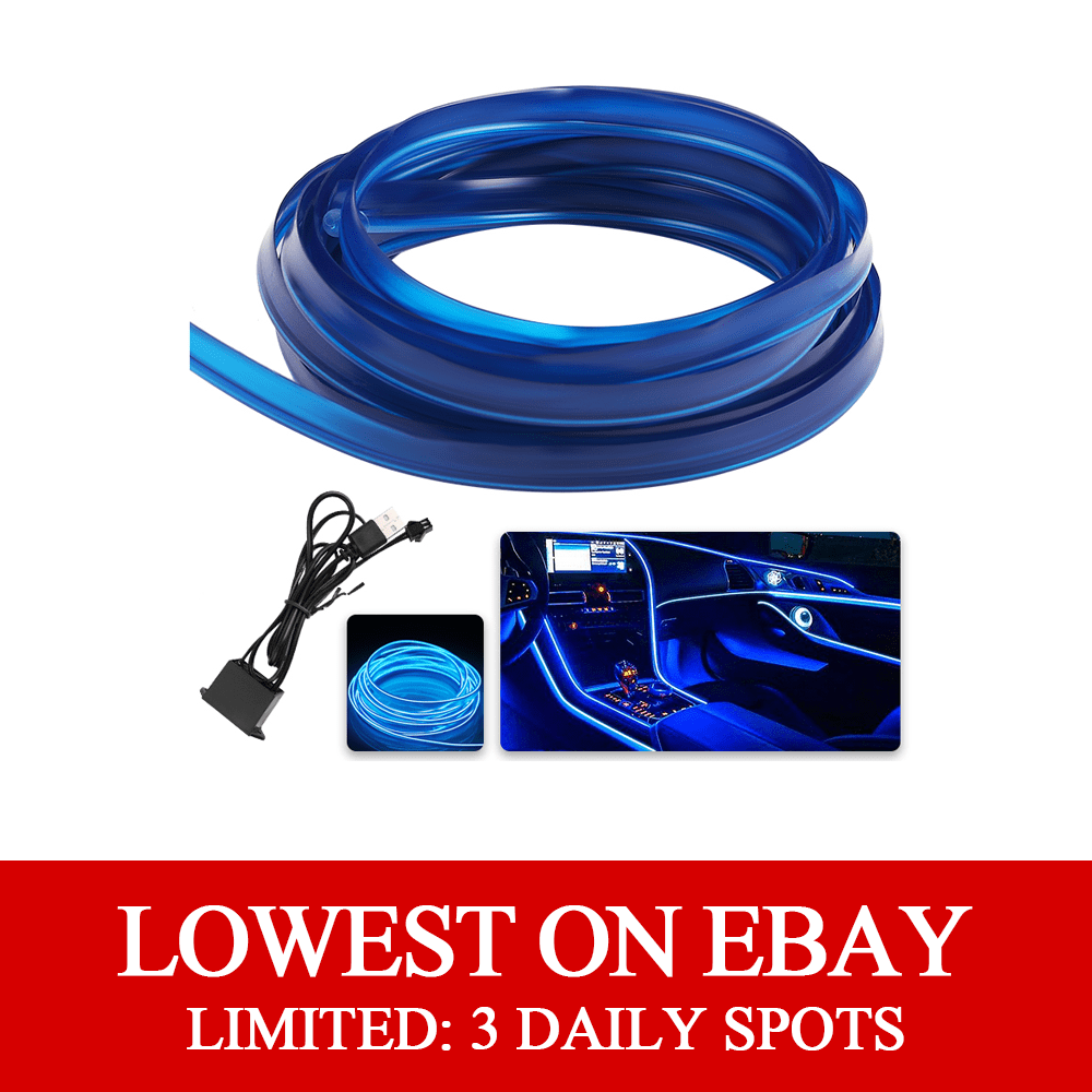 Celepoir 9.8ft 3m BL LED Auto Car Interior Decor Atmosphere Wire Strip ...