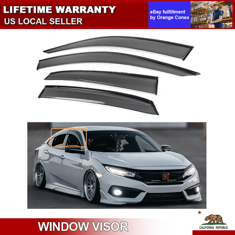 Celepoir Window Visor Rain Guards For 2016-2020 Honda Civic 10th Gen ...
