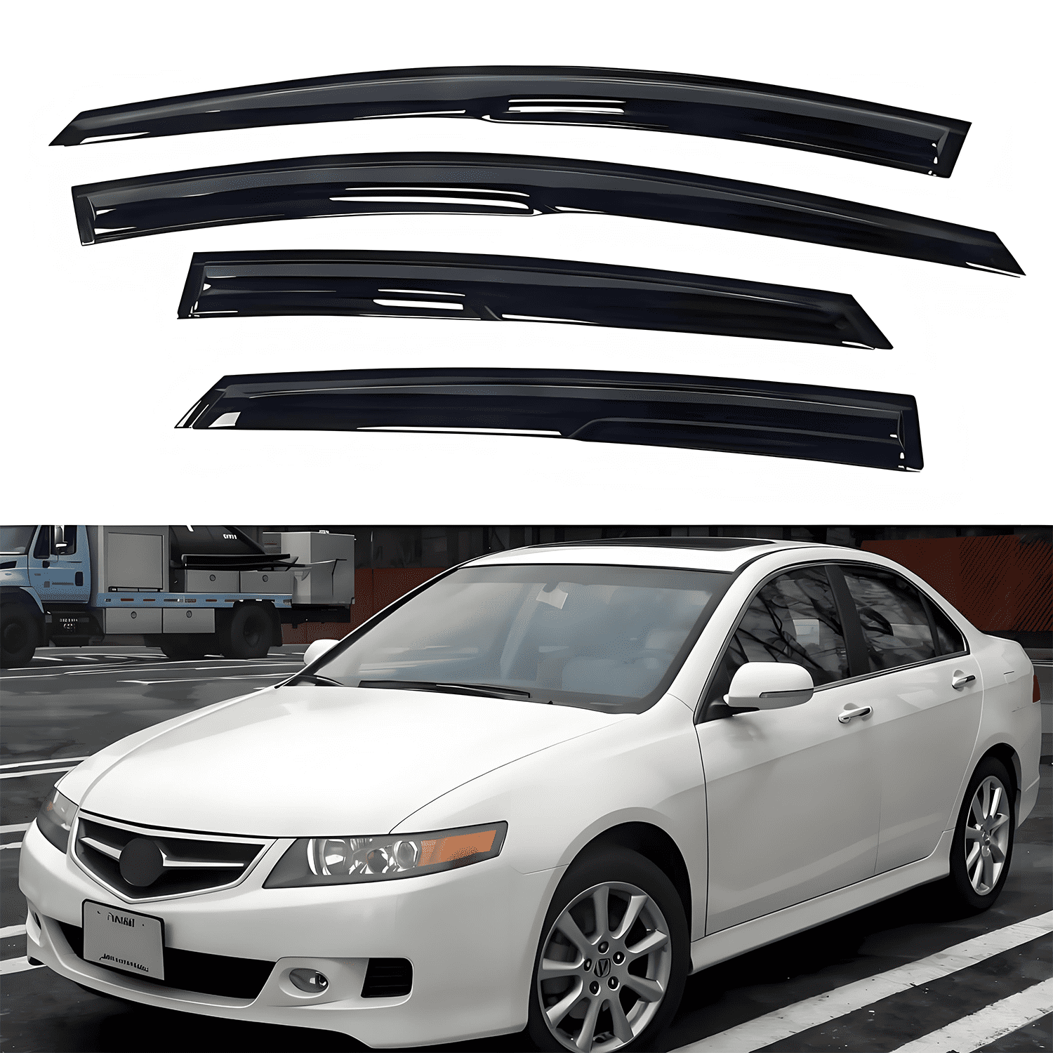 Celepoir Window Visor Vent Rain Guards Deflector for 2009-2014 Acura TL ...