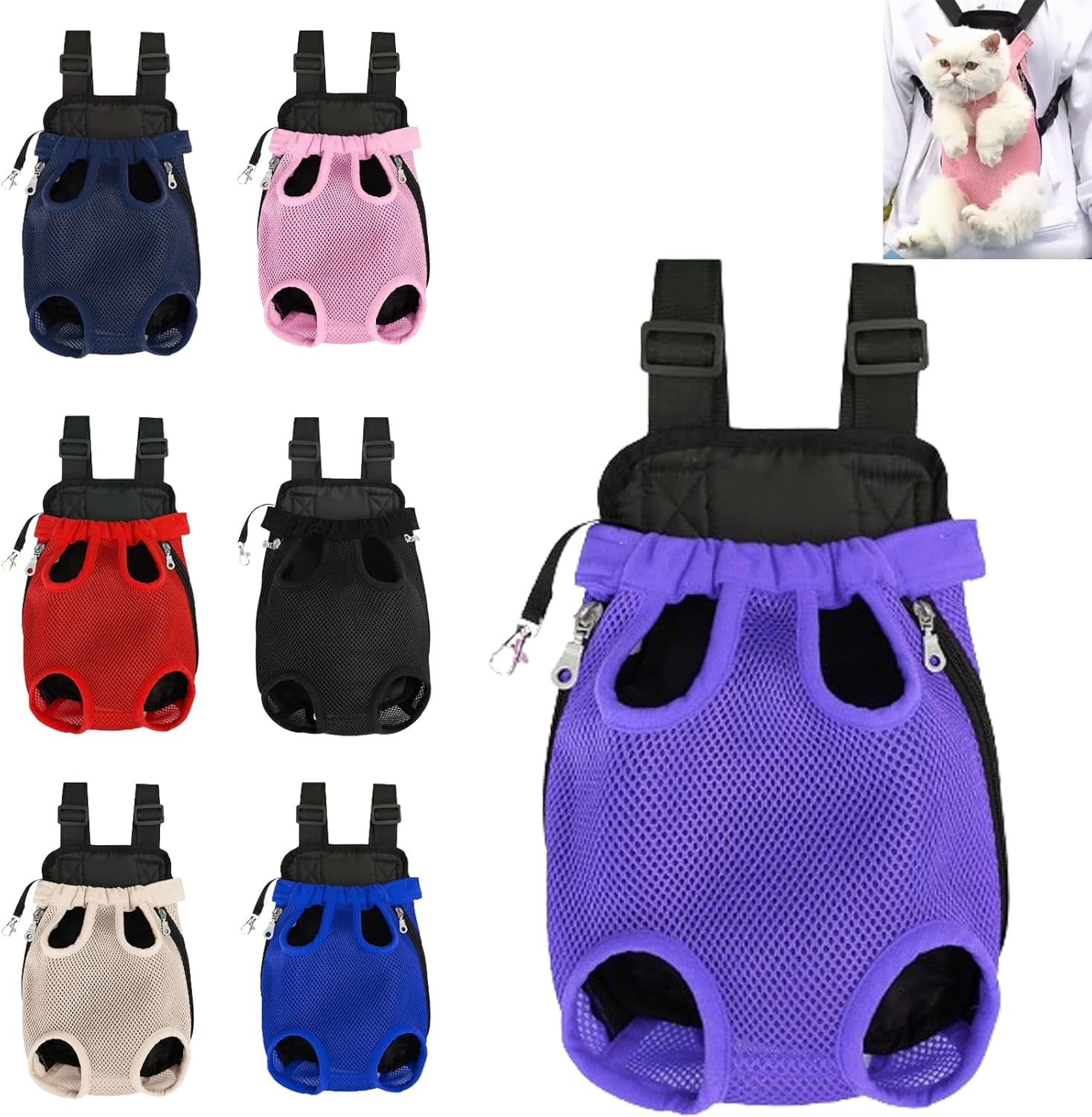 Celery Pets Adjustable Pet Carrier Backpack, Leg-Out Design for Cats ...