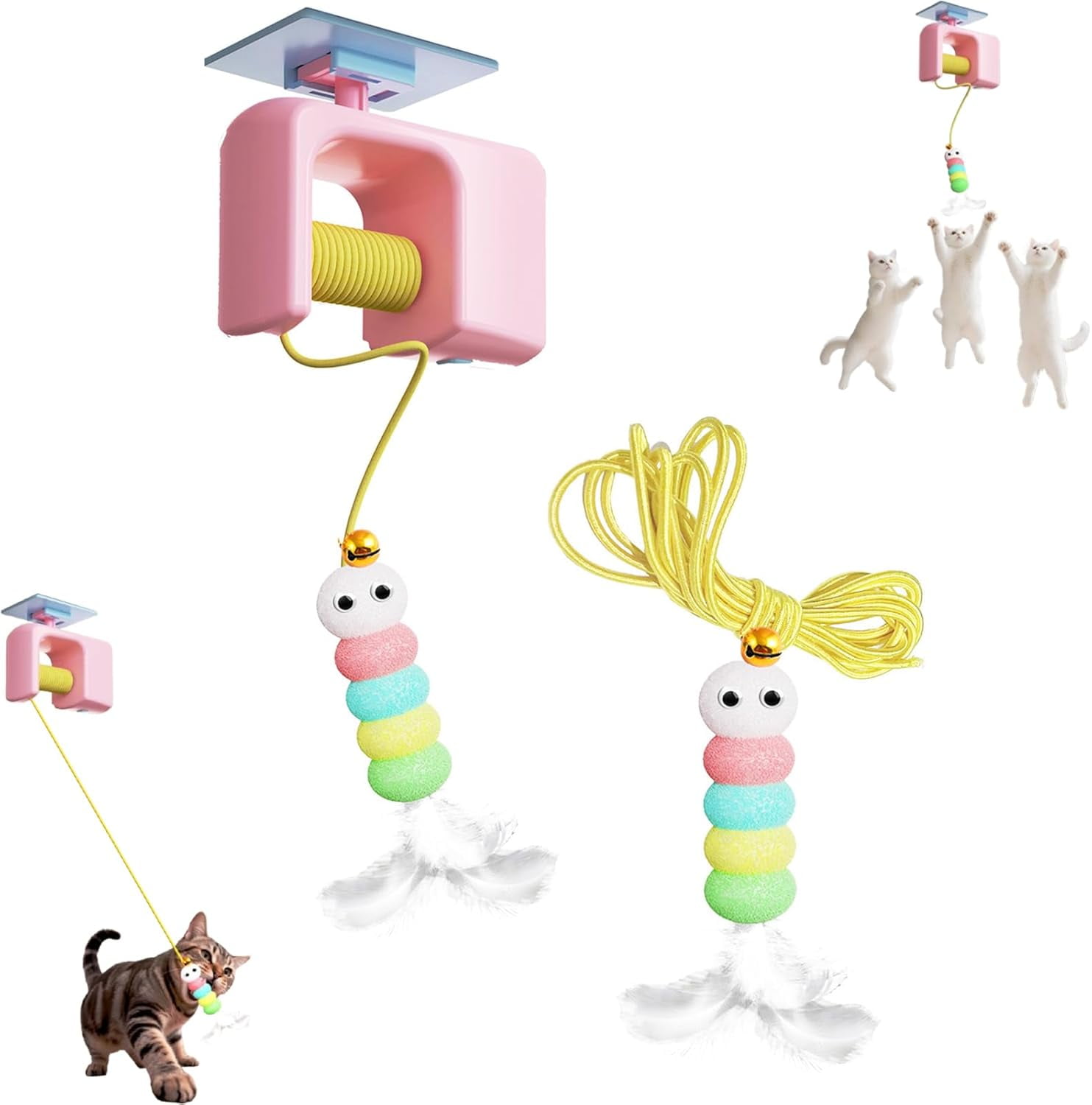 Celery Pets Autobounce USB-C Ceiling Cat Teaser, Meowvo Ceiling Cat ...