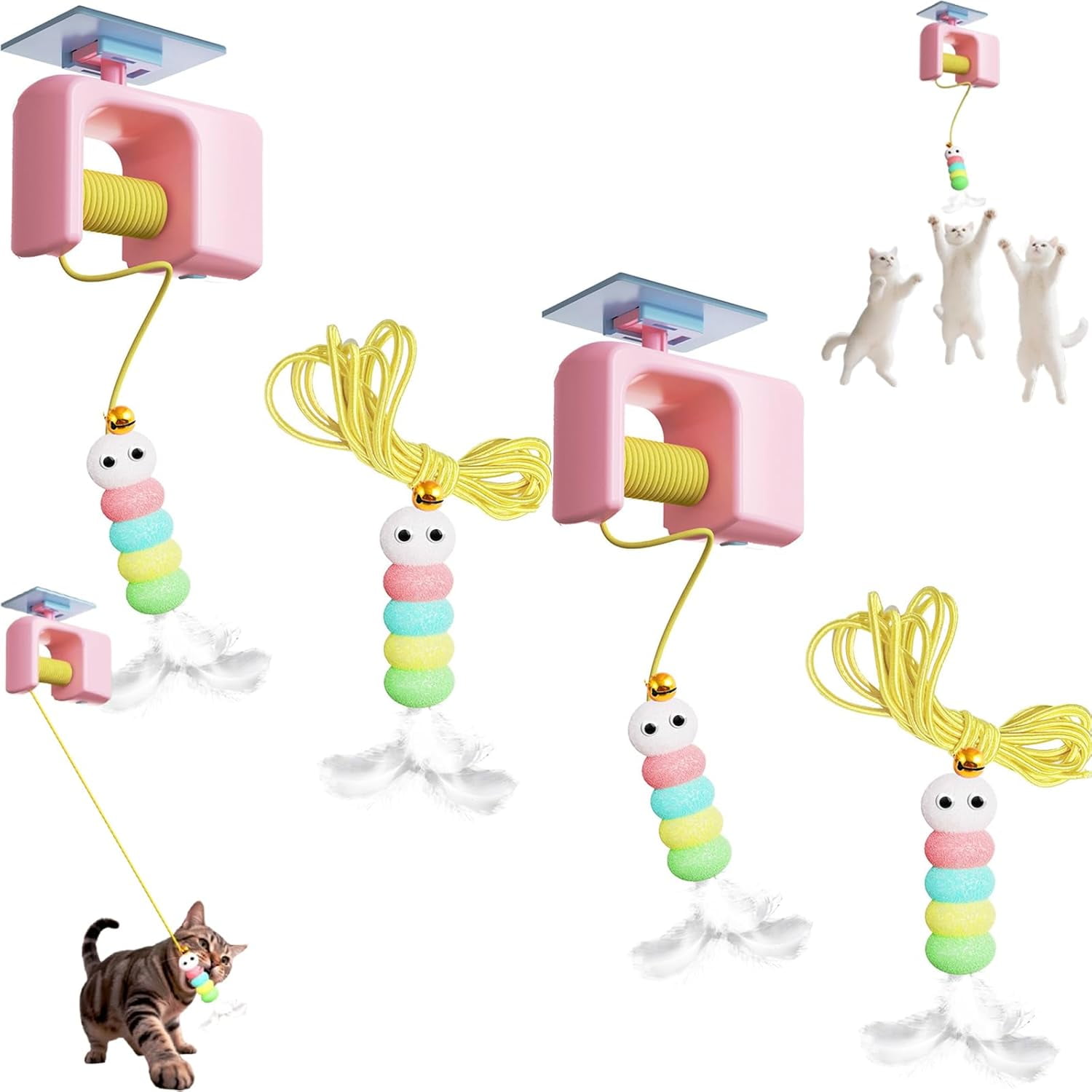 Celery Pets Autobounce USB-C Ceiling Cat Teaser, Meowvo Ceiling Cat ...