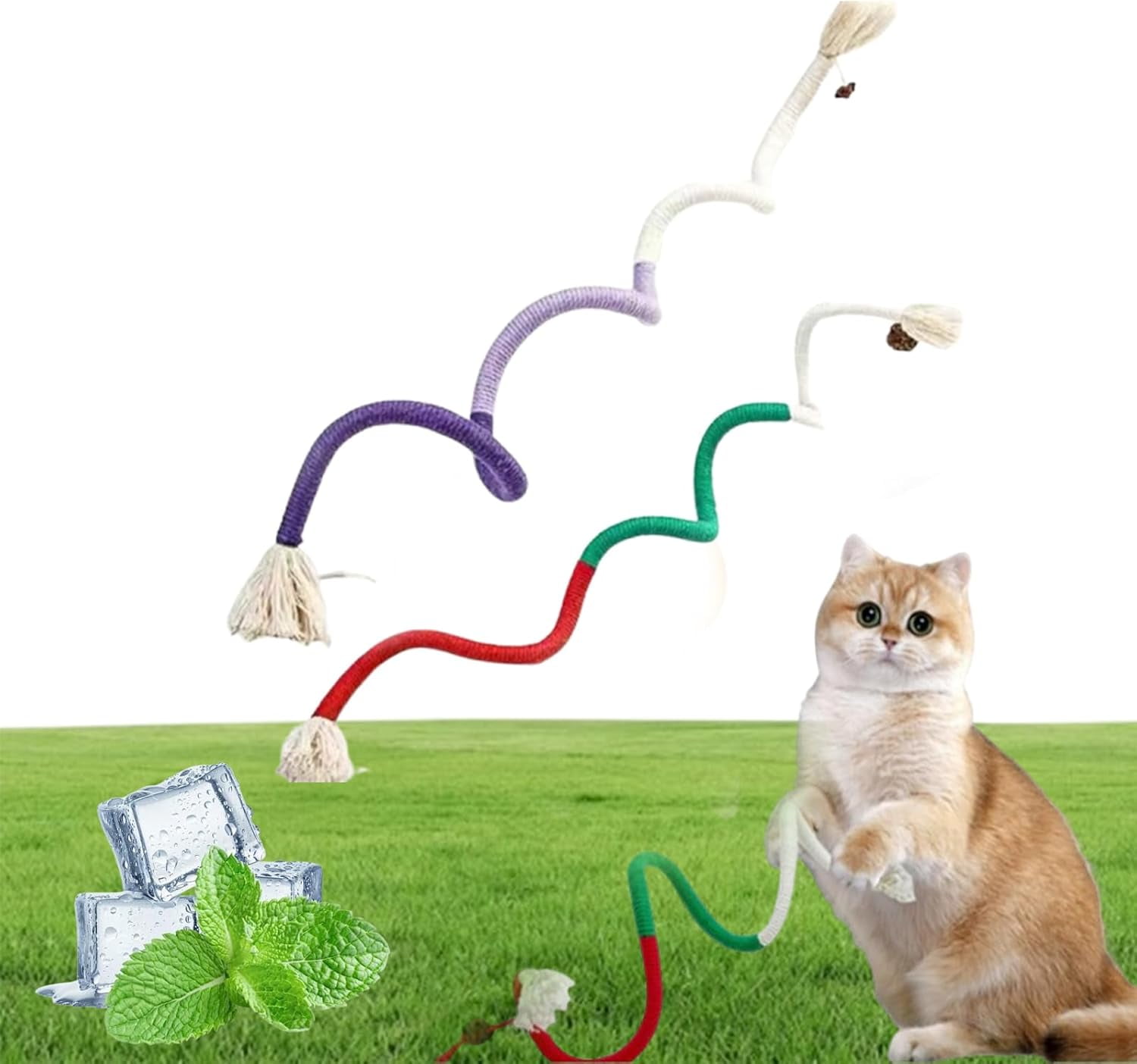 Celery Pets Cat Chew Rope,Cmeowvo Catnip-Infused Organic Cotton Chew ...