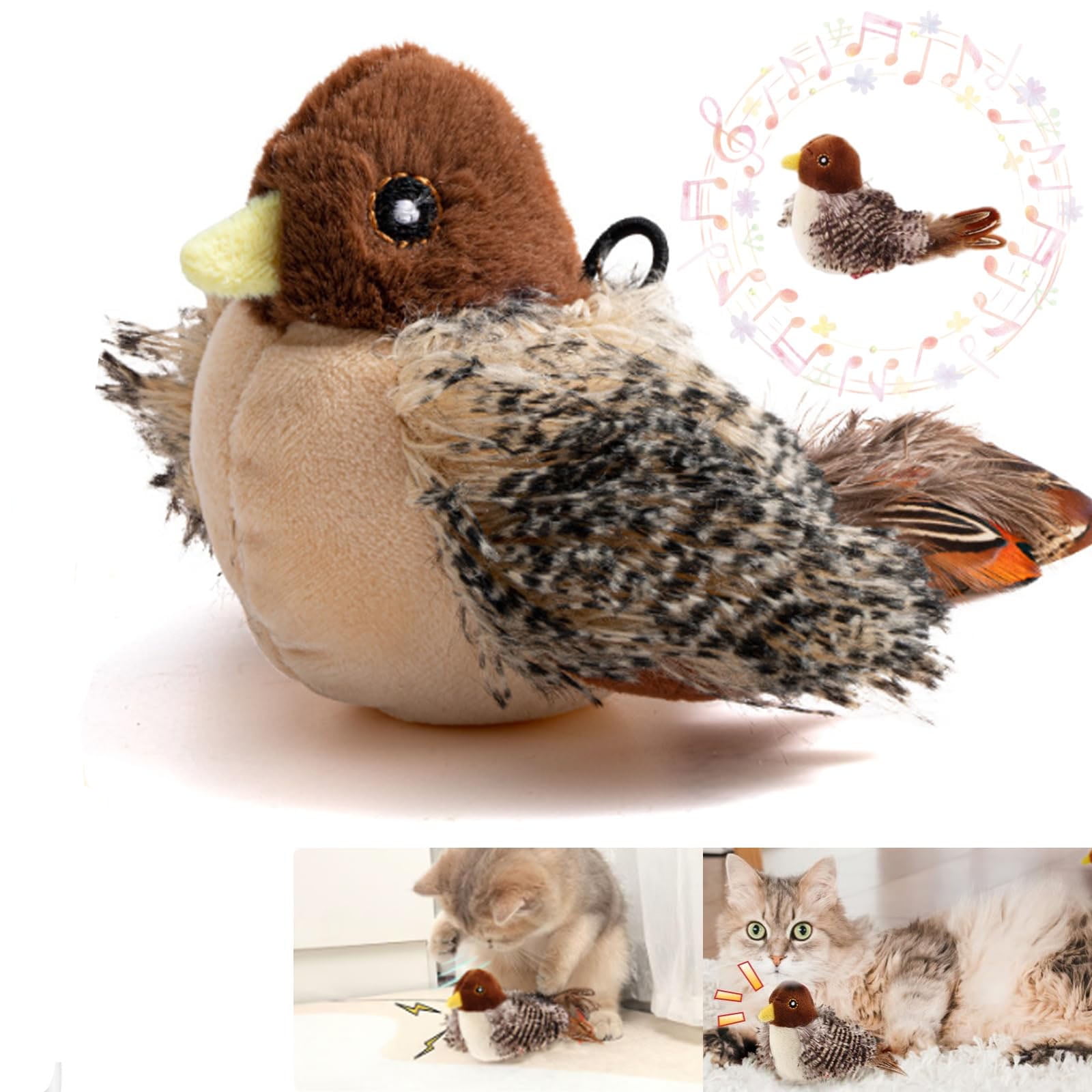 Celery Pets Cat Toy, Celery Pets Chirping Bird, Interactive Chirping ...