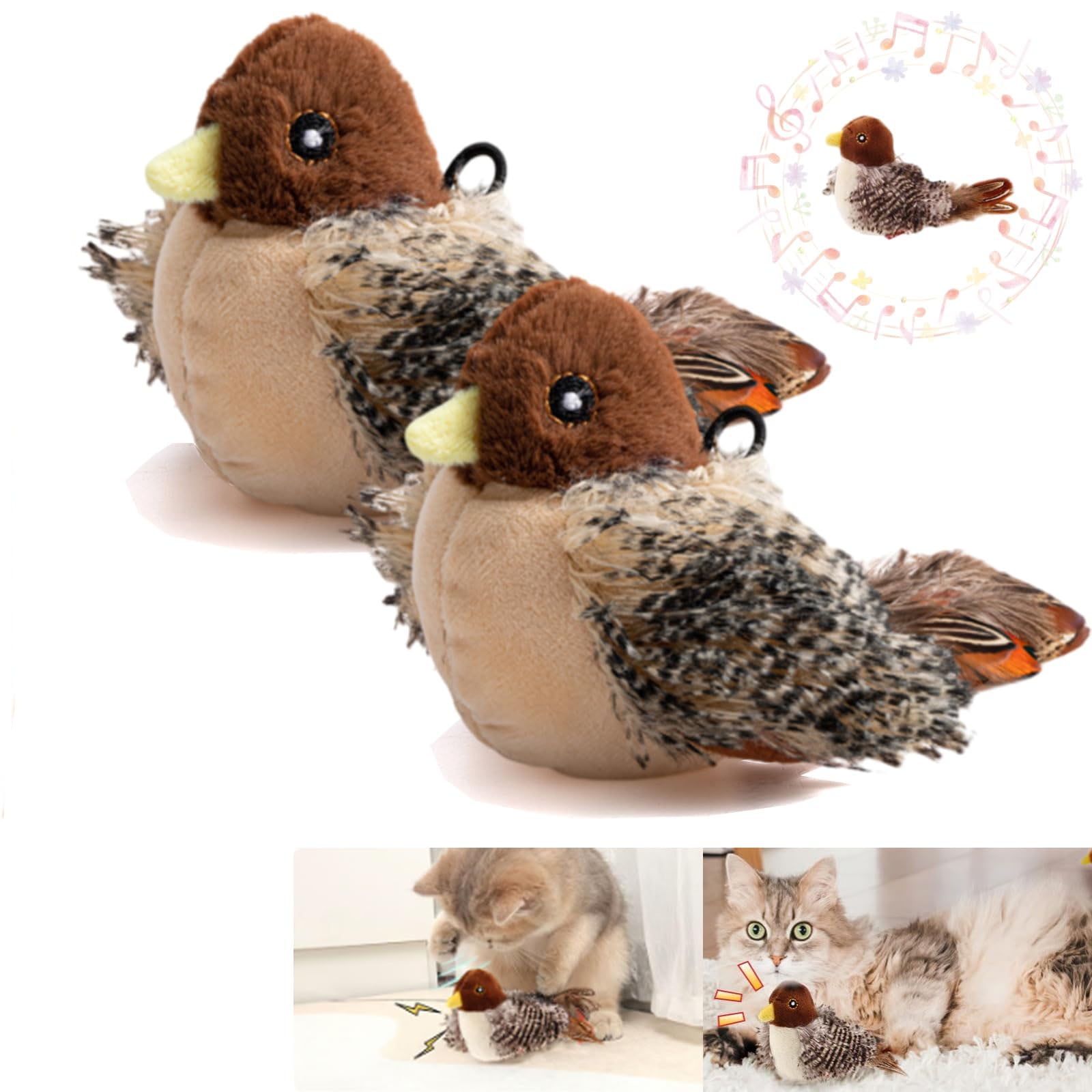 Celery Pets Cat Toy, Celery Pets Chirping Bird, Interactive Chirping ...