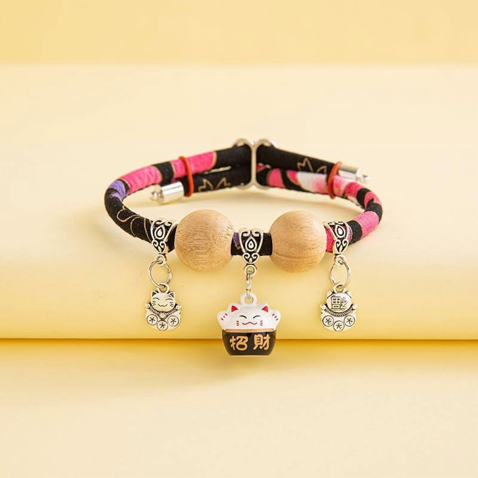 Celery Pets Cedar-Bead Pet Collar, Dog Cat Suit Collar with Fortune ...