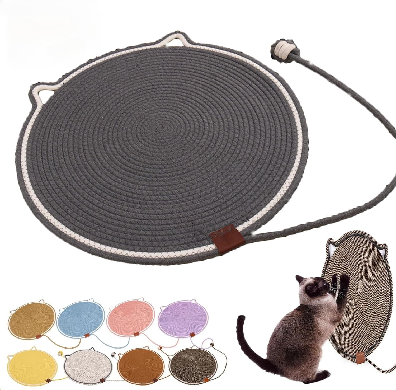 Celery Pets Double Scratching Pad with Cat Bow Collar, Indoor Cat ...