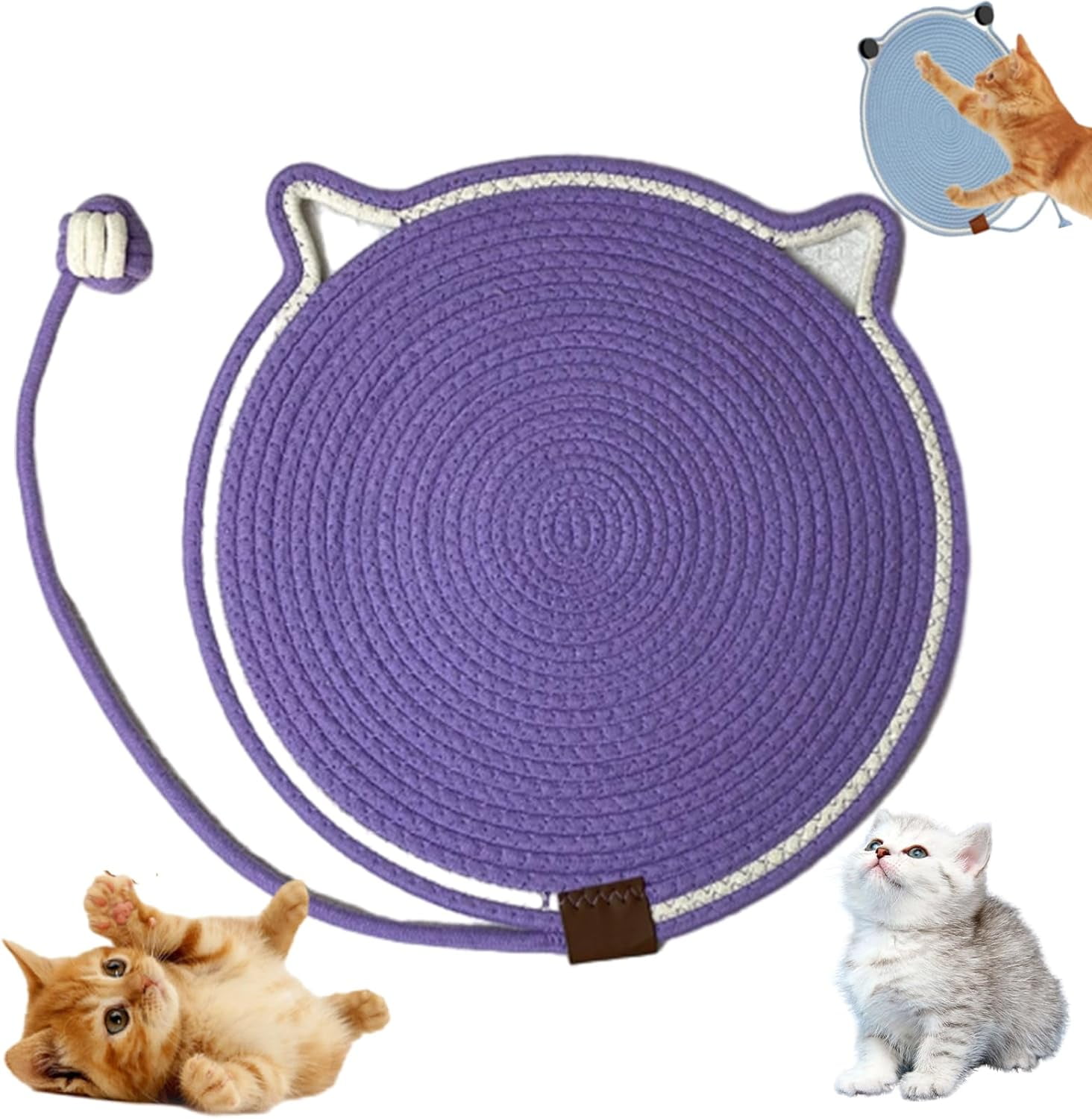 Celery Pets Dual Sided Cat Scratching Pad, Hand Woven Round Pet ...
