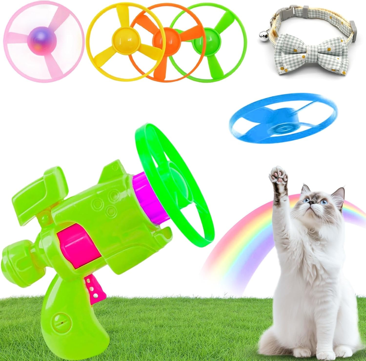 Celery Pets Light-Up Flying Disc Cat Launcher Set, 2025 New Celerypets ...