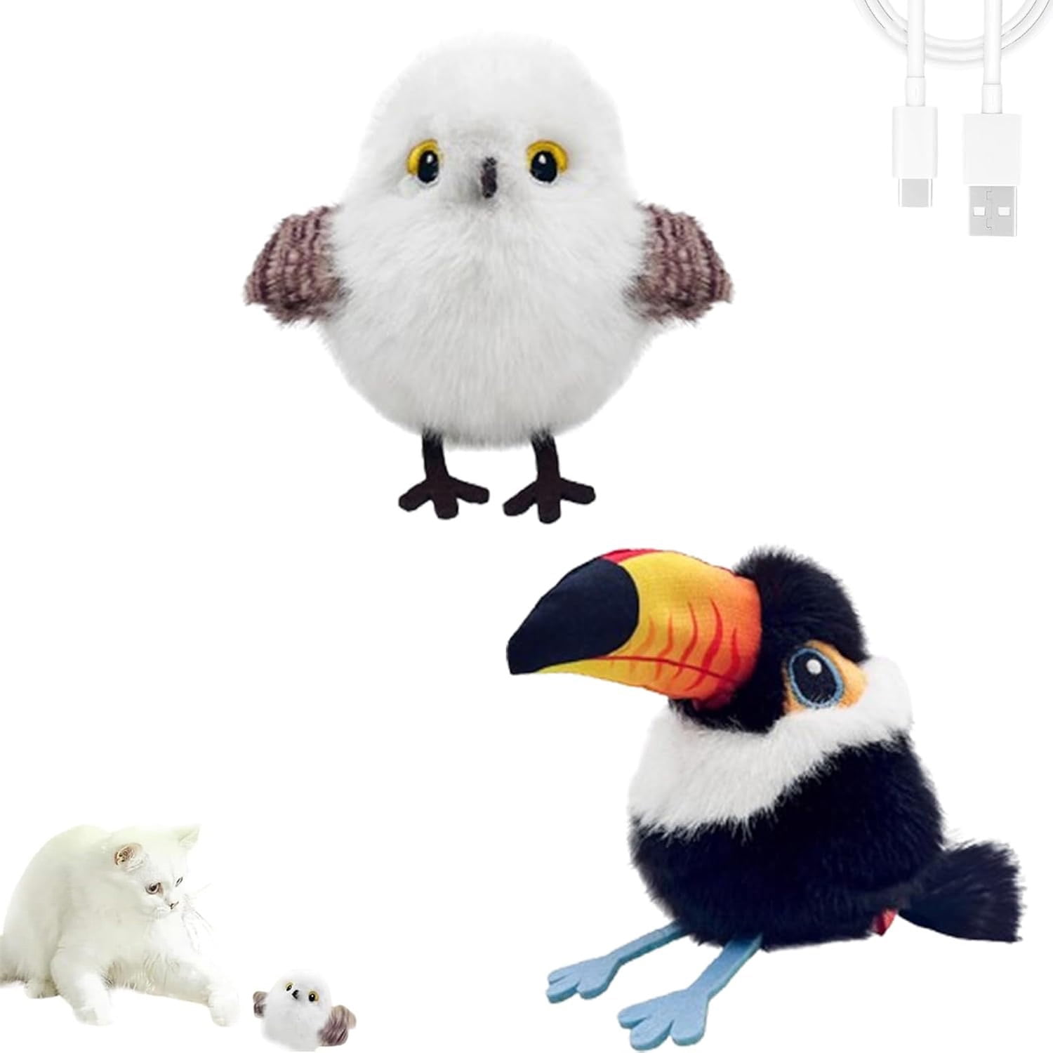 Celery Pets Rechargeable Flapping Bird Cat Toy with Three-Mode Wing ...