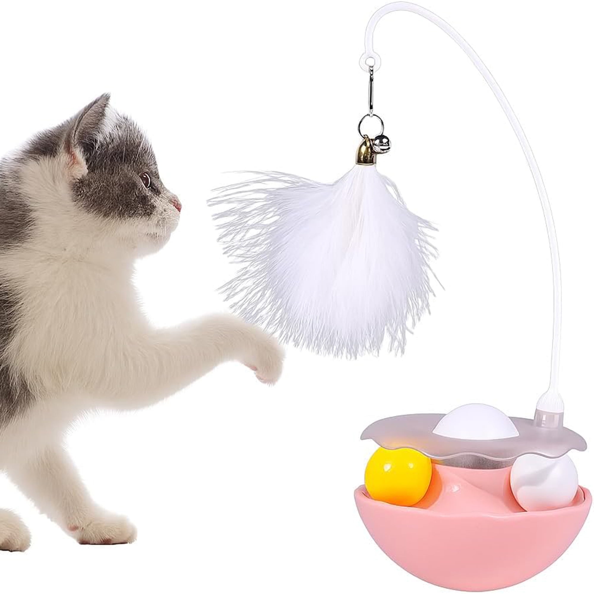 Celery Pets Wobble Cat Toy with Feather & Catnip, Interactive 360 ...
