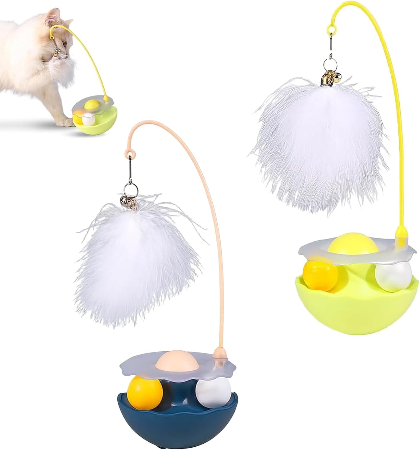 Celery Pets Wobble Pet Toy with Feather & Catnip, Interactive 3-in-1 ...
