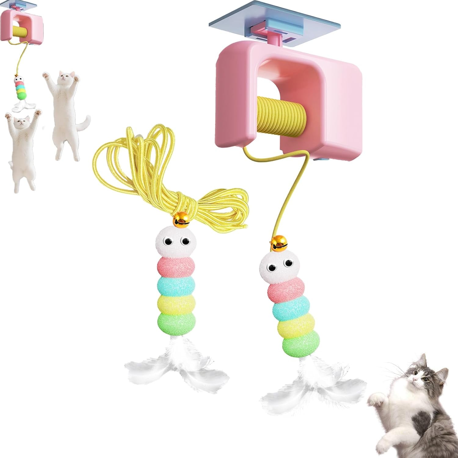 CeleryPets AutoBounce USB-C Ceiling Cat Teaser, Meowvo Ceiling Cat ...