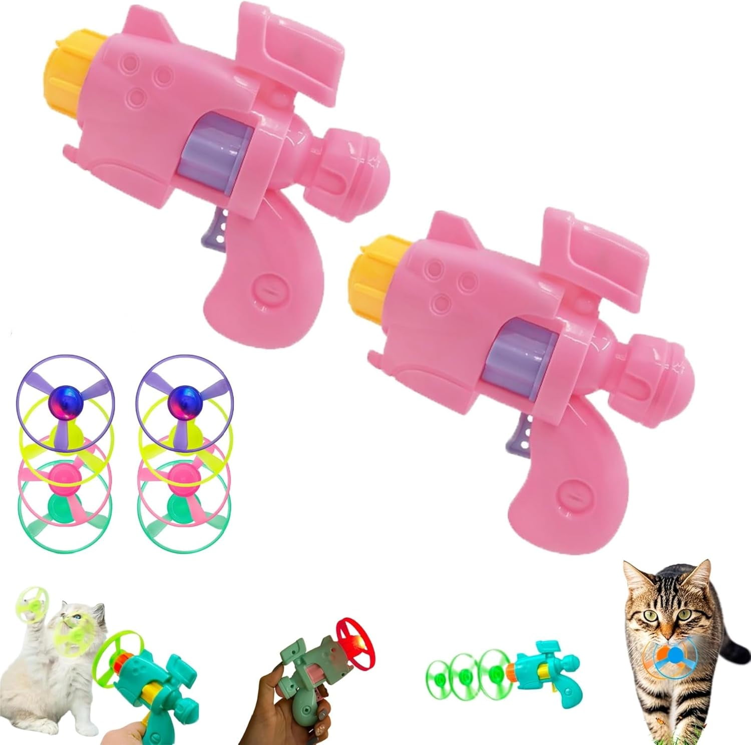 Celerypet Light-Up Flying Disc Cat Launcher Set, Celery Pets Cat Fetch ...