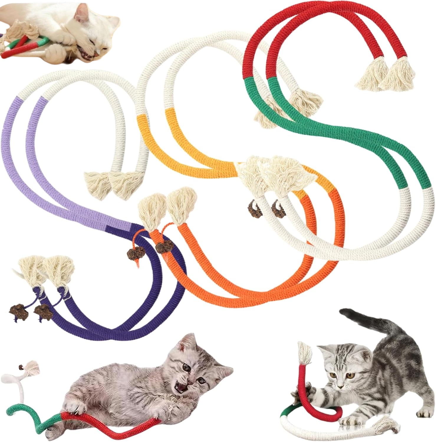Celerys Pets Cat Chew Rope, Catnip-Infused Organic Cotton Chew Rope ...