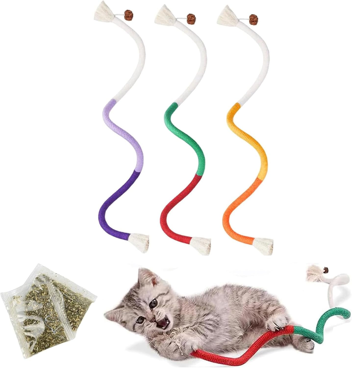 Celerys Pets Cat Chew Rope, Catnip-Infused Organic Cotton Chew Rope ...