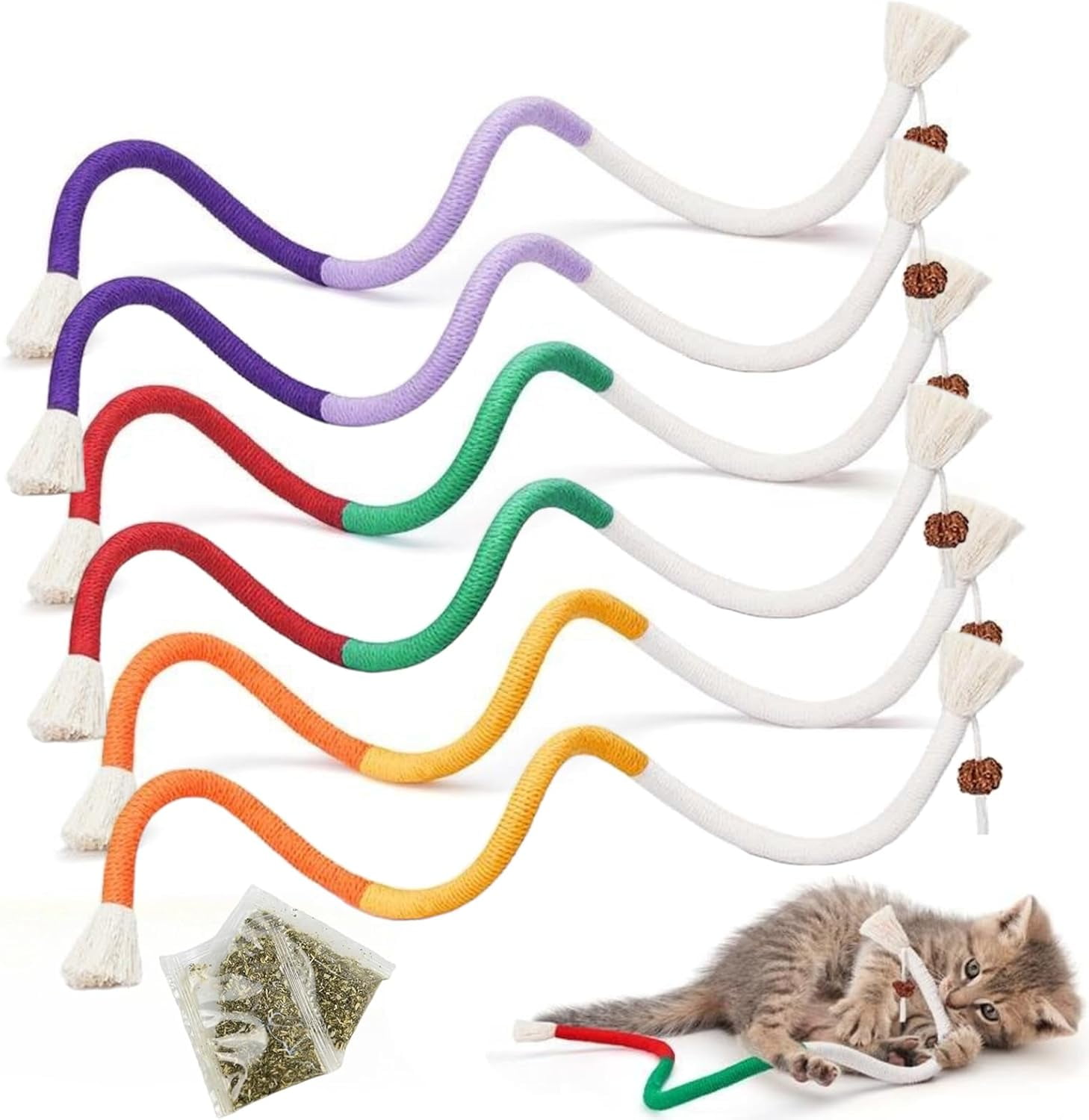 CelerysPets Cat Chew Rope, Cotton Chew Rope Toys for Cats, Catnip ...
