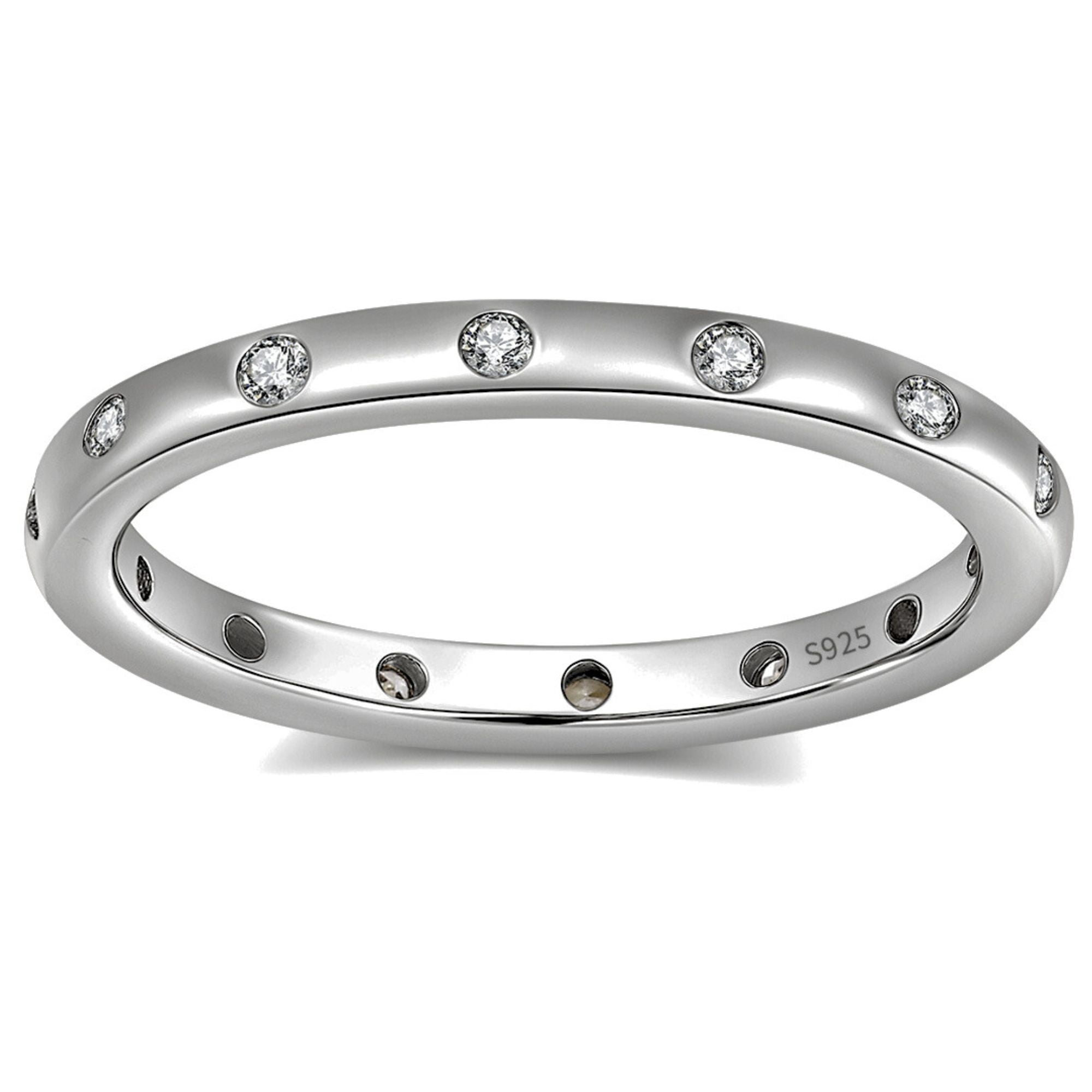 Celesta Eternity Rings for Women Stackable Wedding Bands CZ 2mm ...