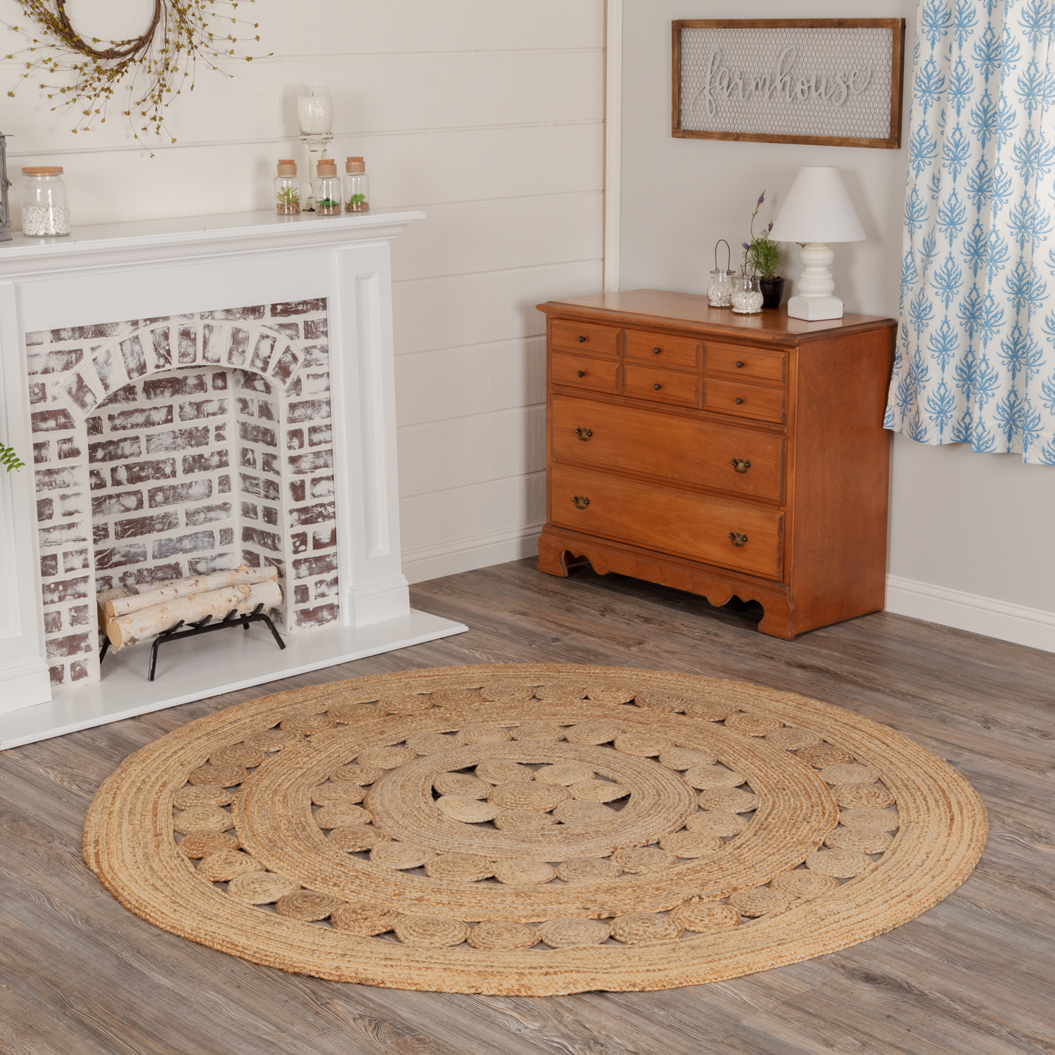 Celeste Jute Rug 6ft Round - Walmart.com