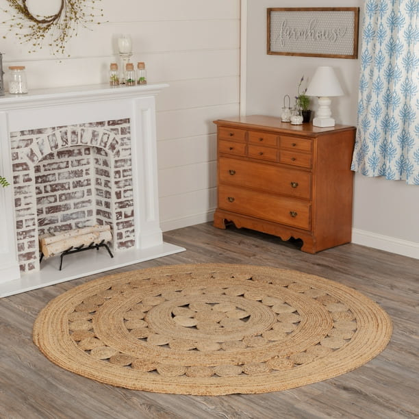 Celeste Jute Rug 6ft Round - Walmart.com