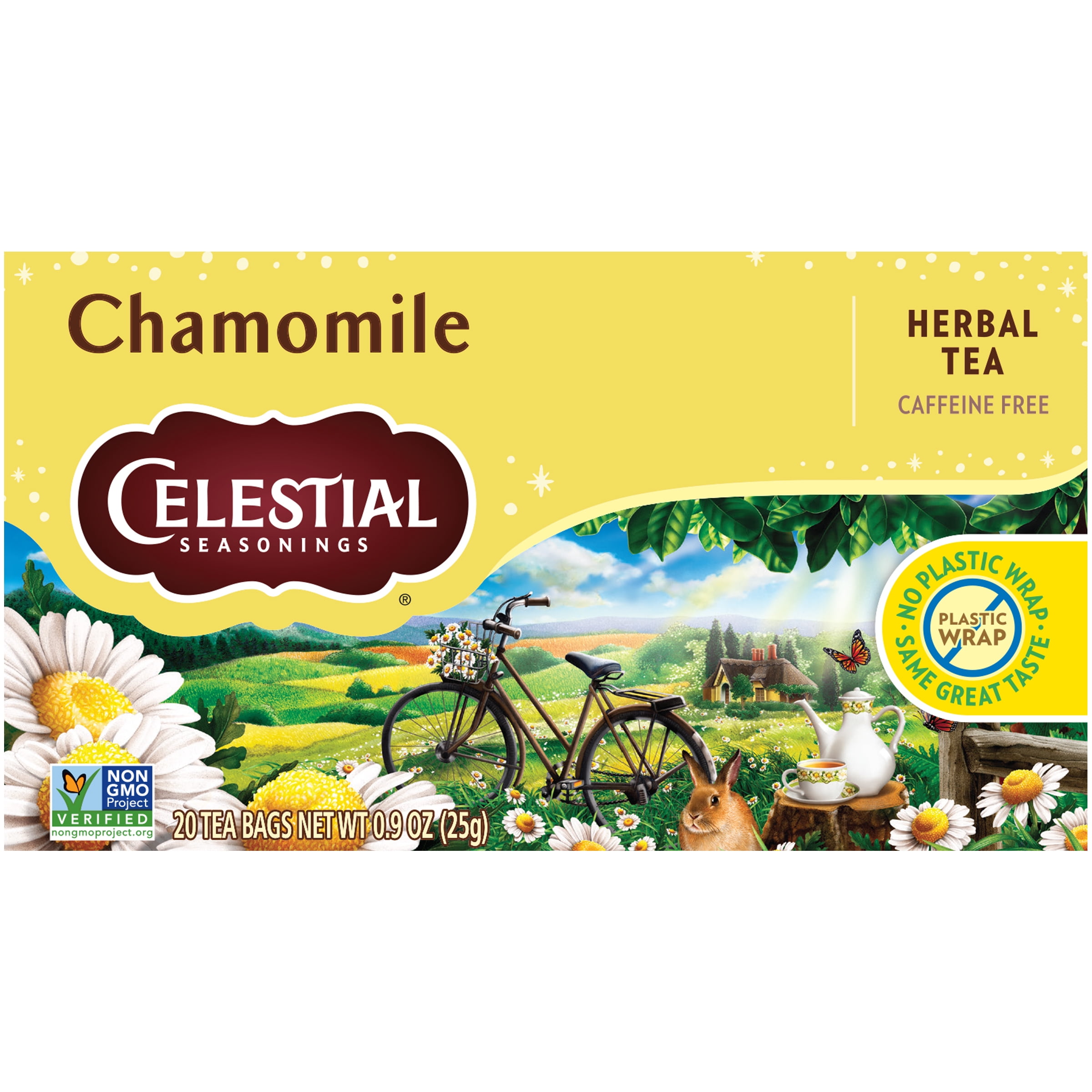 Celestial Seasonings Decaf Chamomile Herbal Tea Bags, Caffeine-Free, 20 ...