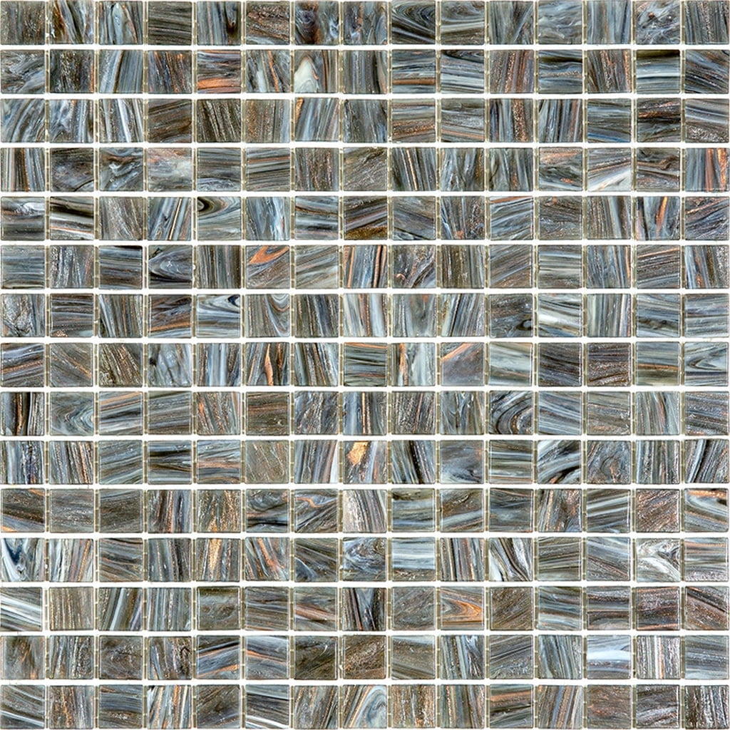 Celestial 12 in. x 12 in. Glossy Cosmic Gray Glass Mosaic Wall and ...