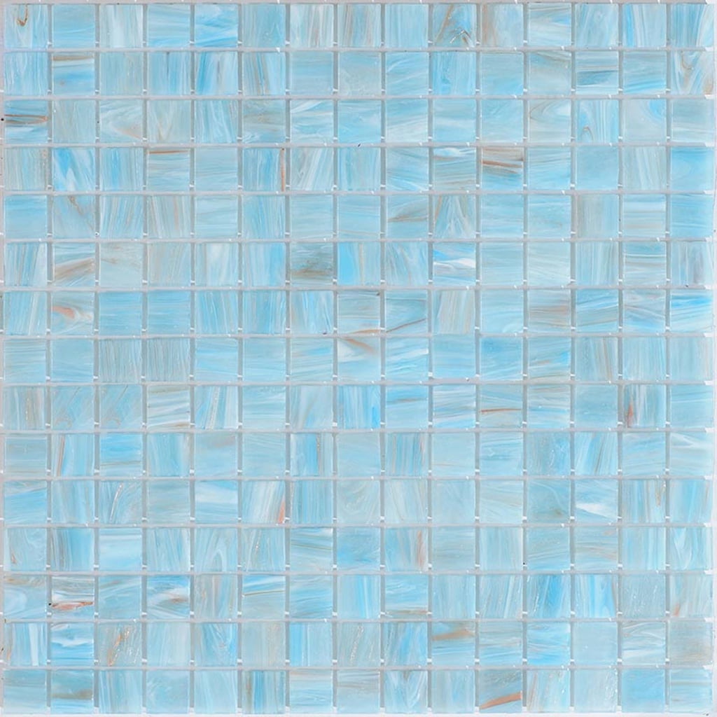 Celestial 12 in. x 12 in. Glossy Light Blue Glass Mosaic Wall and Floor ...