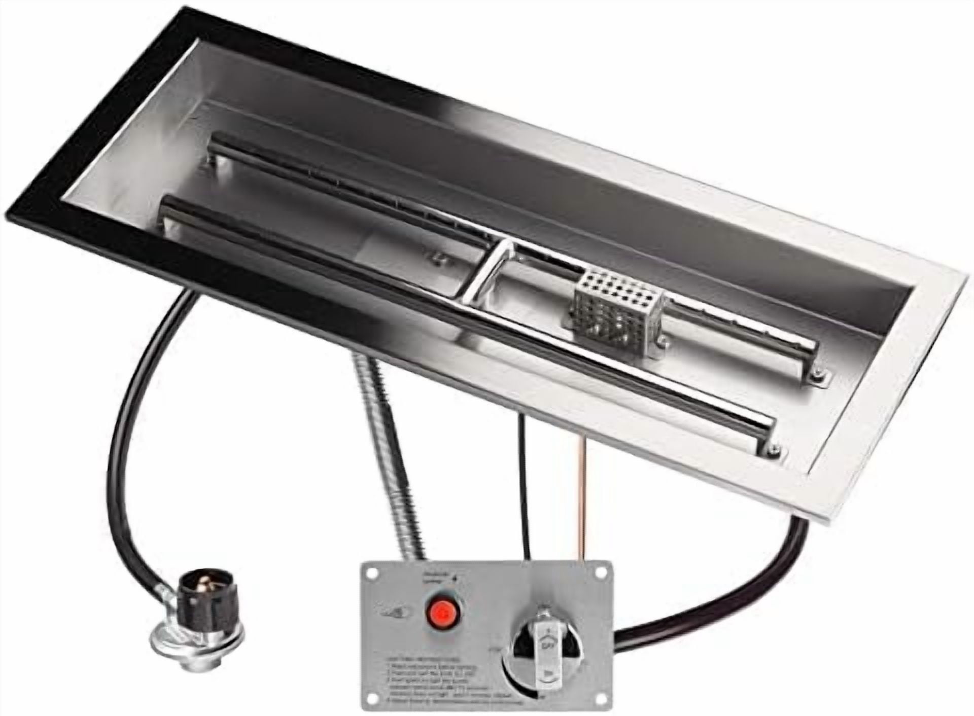 Celestial 24" x 8" CSA Certified Fire Pit Burner Kit, Commercial Grade 16 Gauge 304 Stainless ...