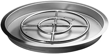 Celestial 25" Round Drop-in Fire Pit Pan w/ 18" Burner, Stainless Steel ...