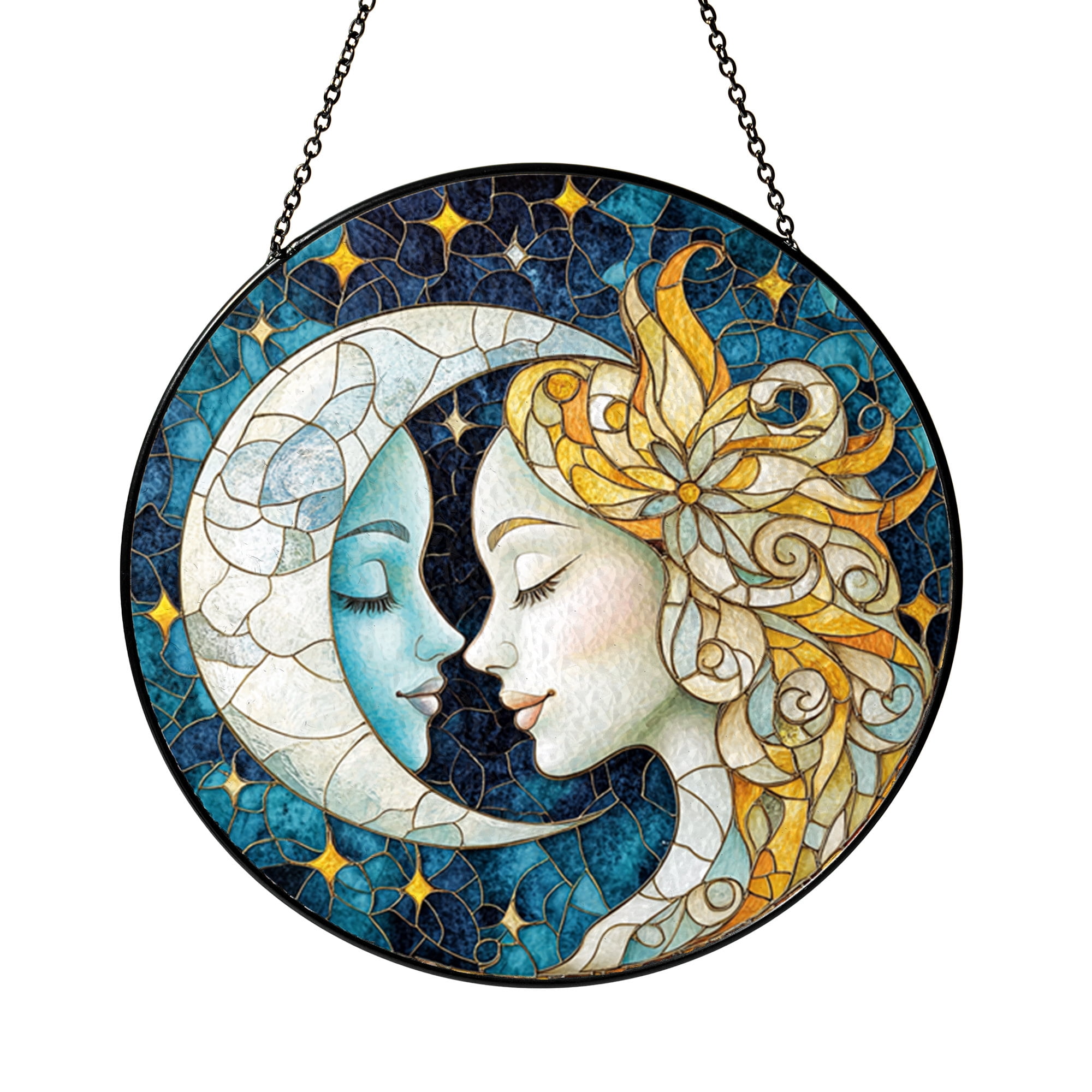 Celestial Acrylic Window Hanging Ornament, Sun and Moon Light Catcher ...