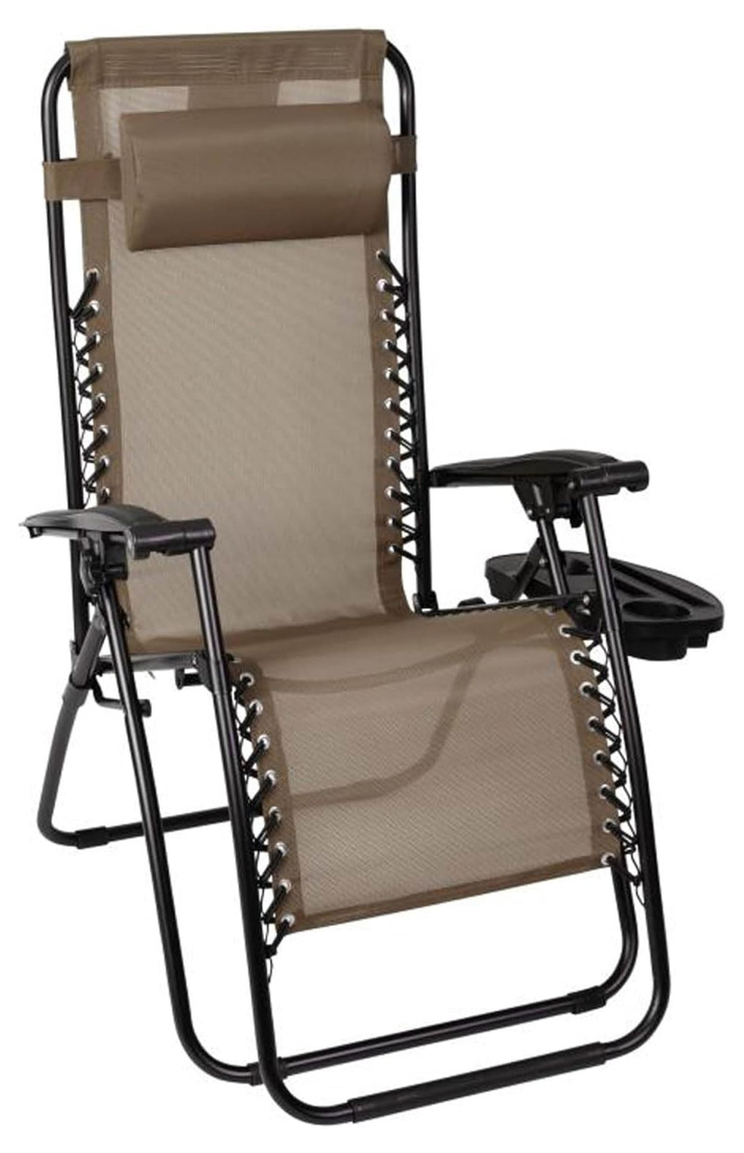 Celestial Adjustable Folding Mesh Reclining Lounge Chair with Pillow ...