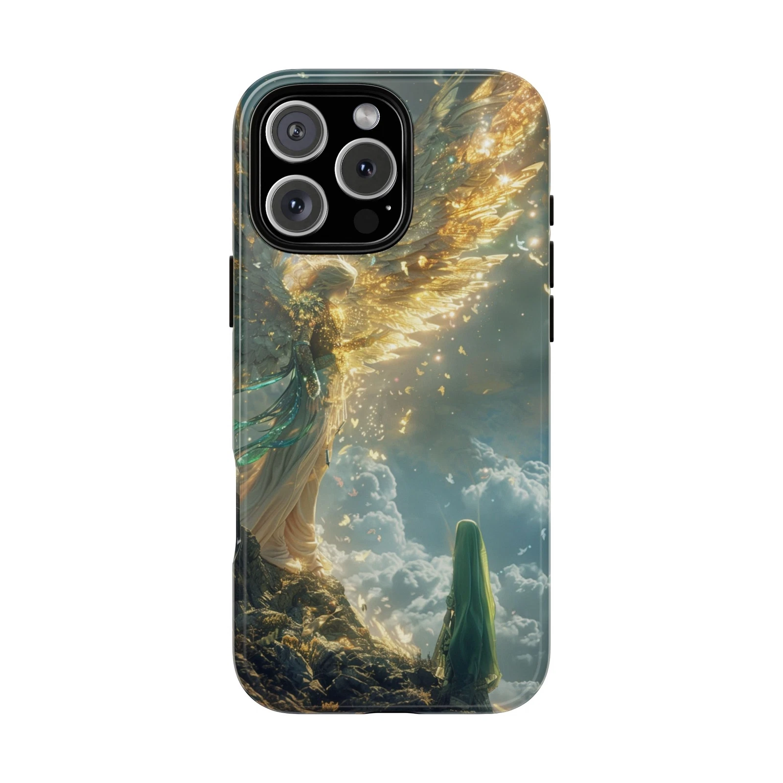 Celestial Angel Encounter Fantasy Phone Case for iPhone 11 to 17 Models ...