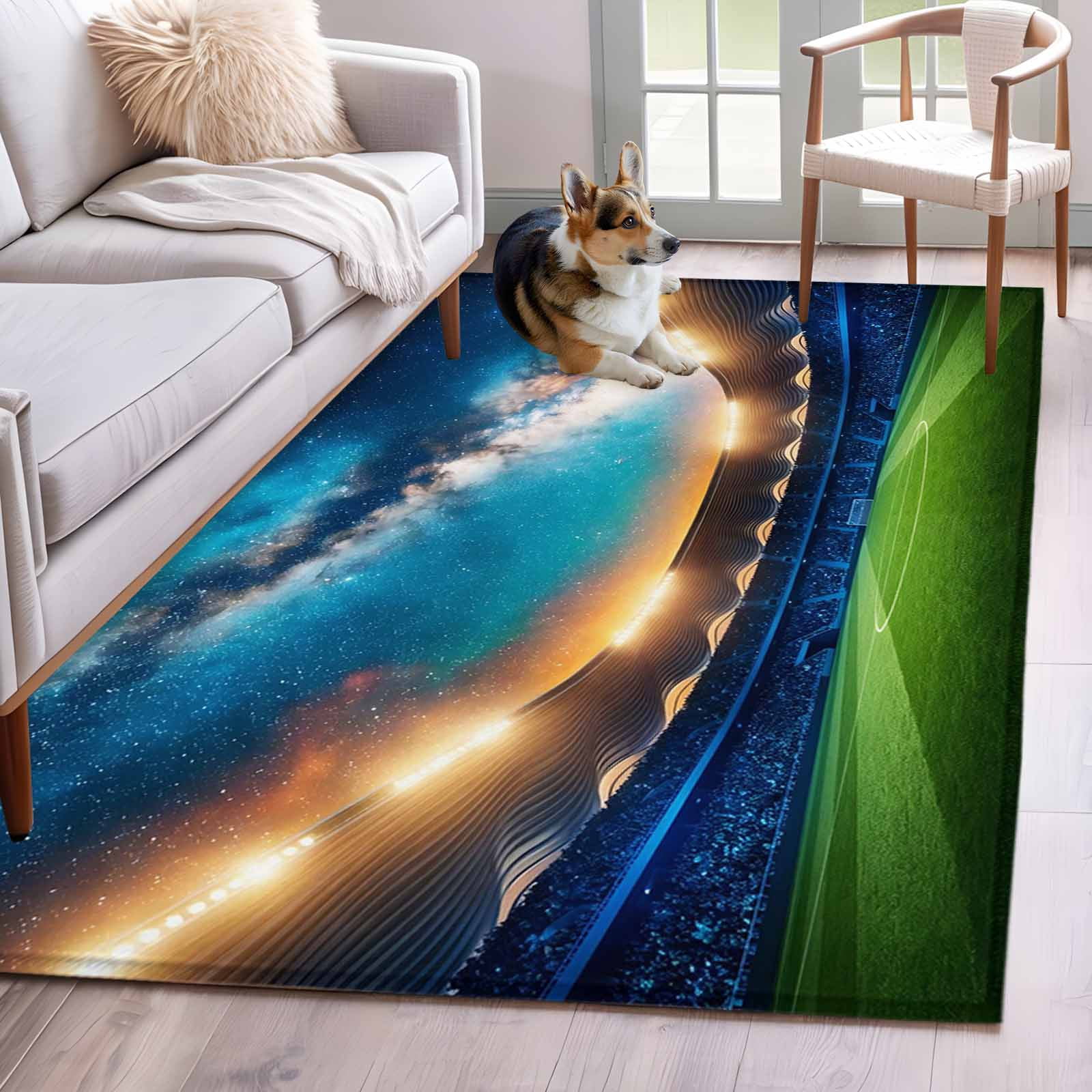 Celestial Arena Washable Area Rug 3x5 Art Galaxy Stadium Cinematic ...