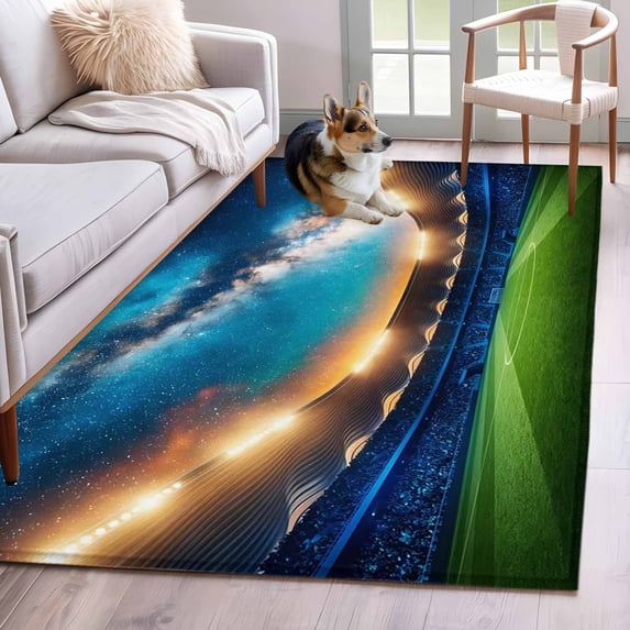 Celestial Arena Washable Area Rug 3x5 Art Galaxy Stadium Cinematic ...
