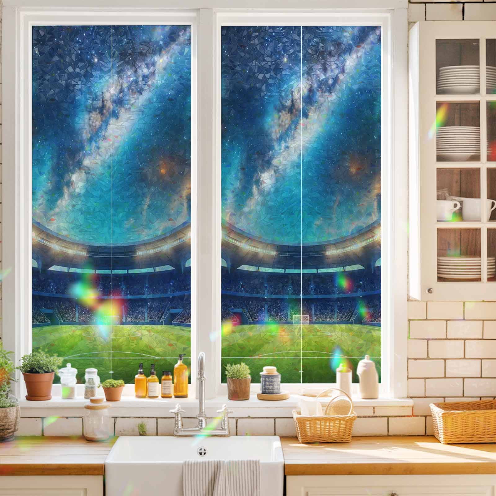 Celestial Arena Window Privacy Film Art Galaxy Stadium Cinematic Dreamy ...