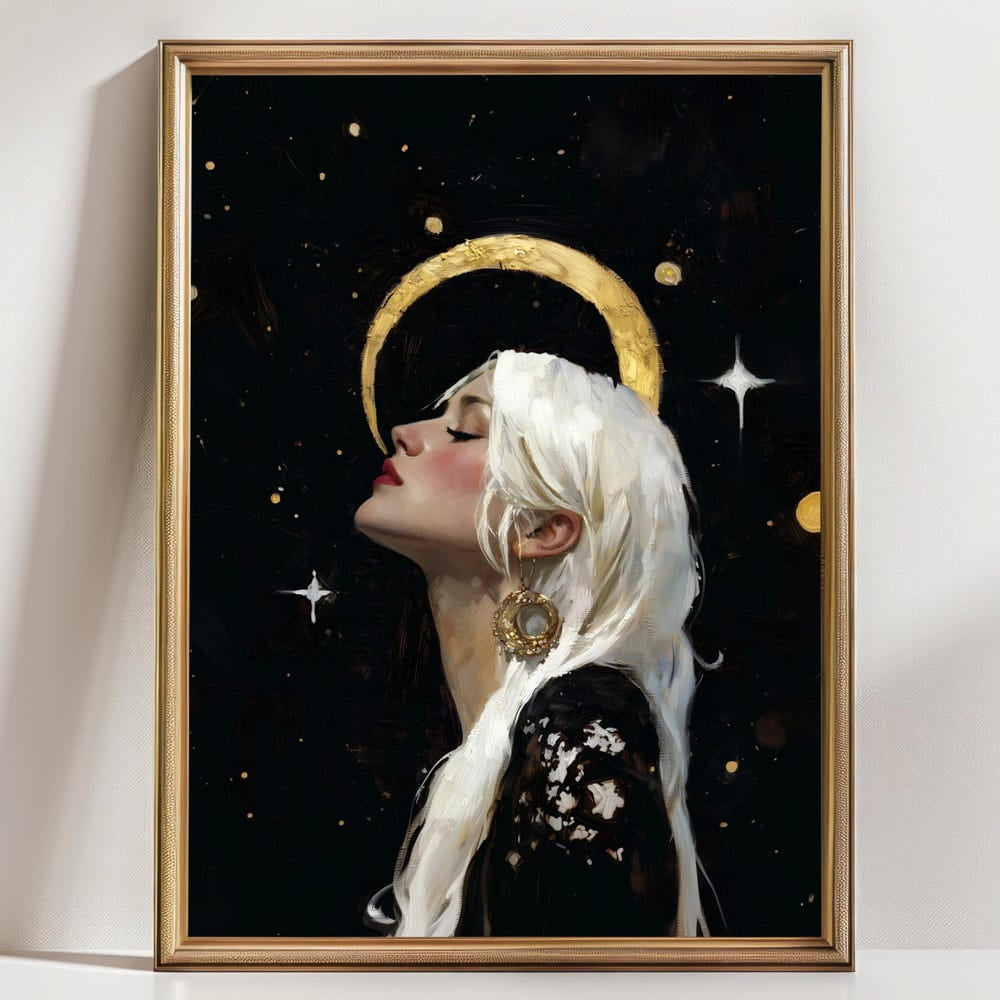 Celestial Art Prints - Ethereal Woman Poster Wall Decor For Dreamers ...