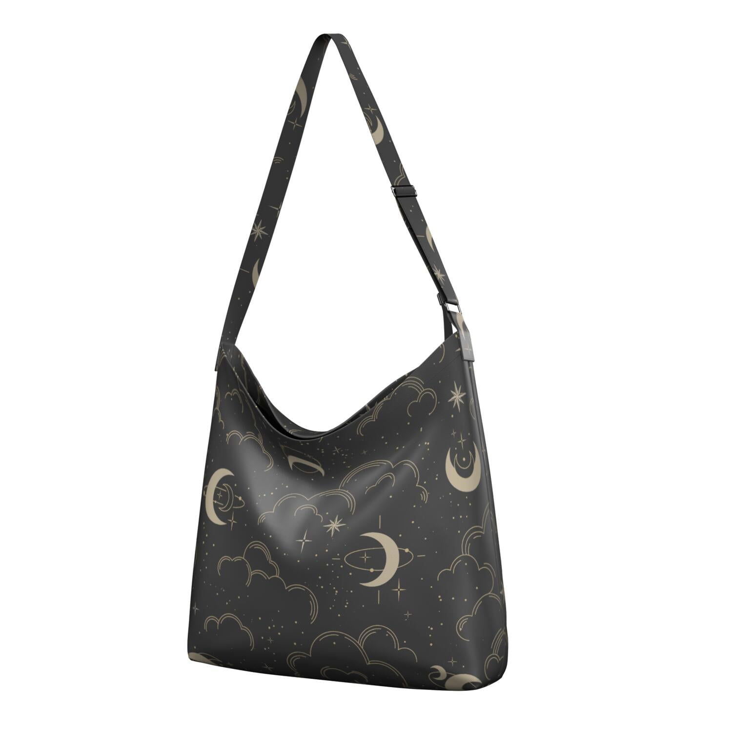Celestial Astrology Canvas Tote Bag – Gothic Starry Night Print with ...